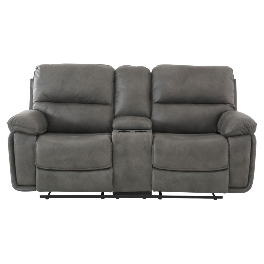 99929 Collection Fabric Recline Loveseat with Console Mazin 99929GRY-2C ...