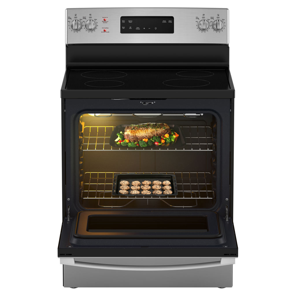 Cuisinière autonettoyante 30 po à vitrocéramique GE JCB630SVSS | Tanguay