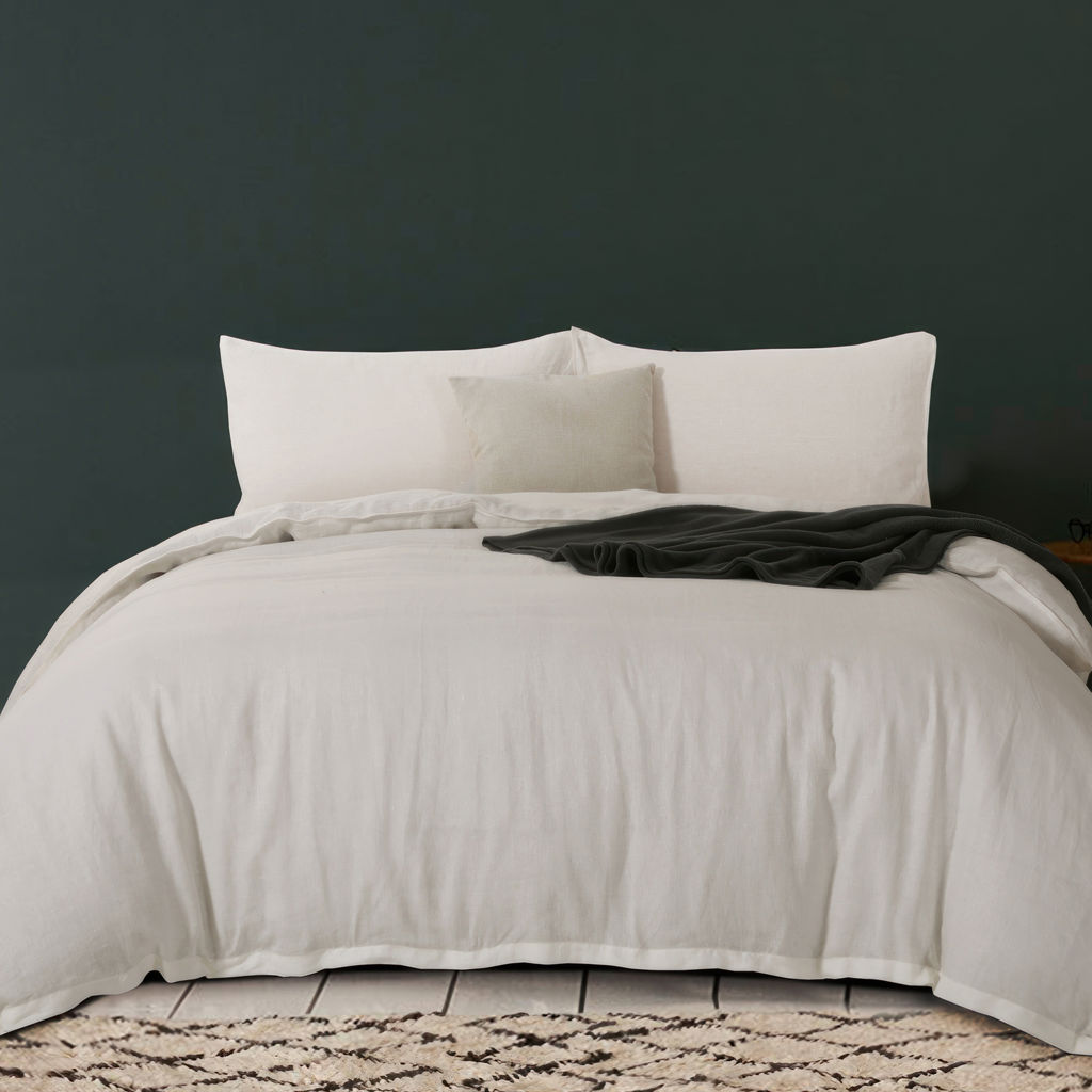 Ecru Linen Duvet Cover Set (Queen) Daniadown | Tanguay