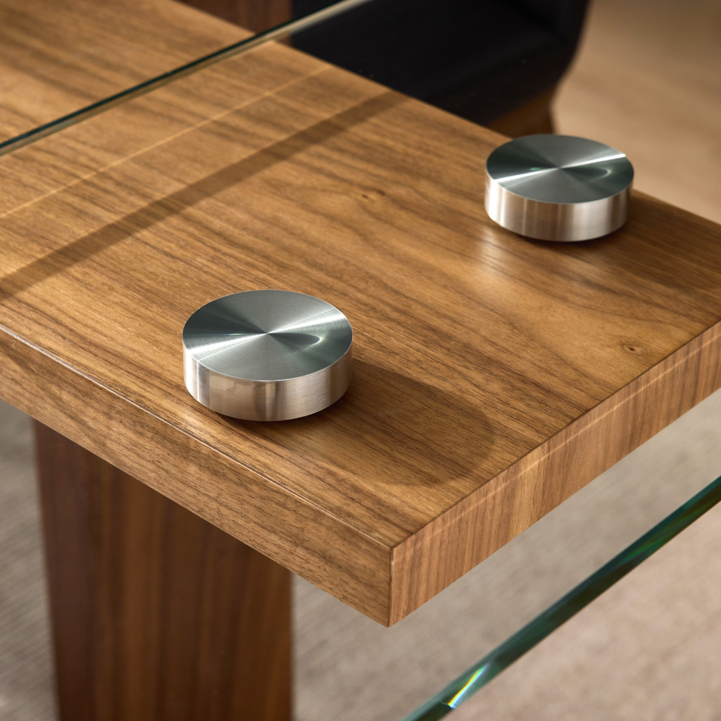 Table de salle à manger Uranio en verre avec 2 rallonges intégrées ...