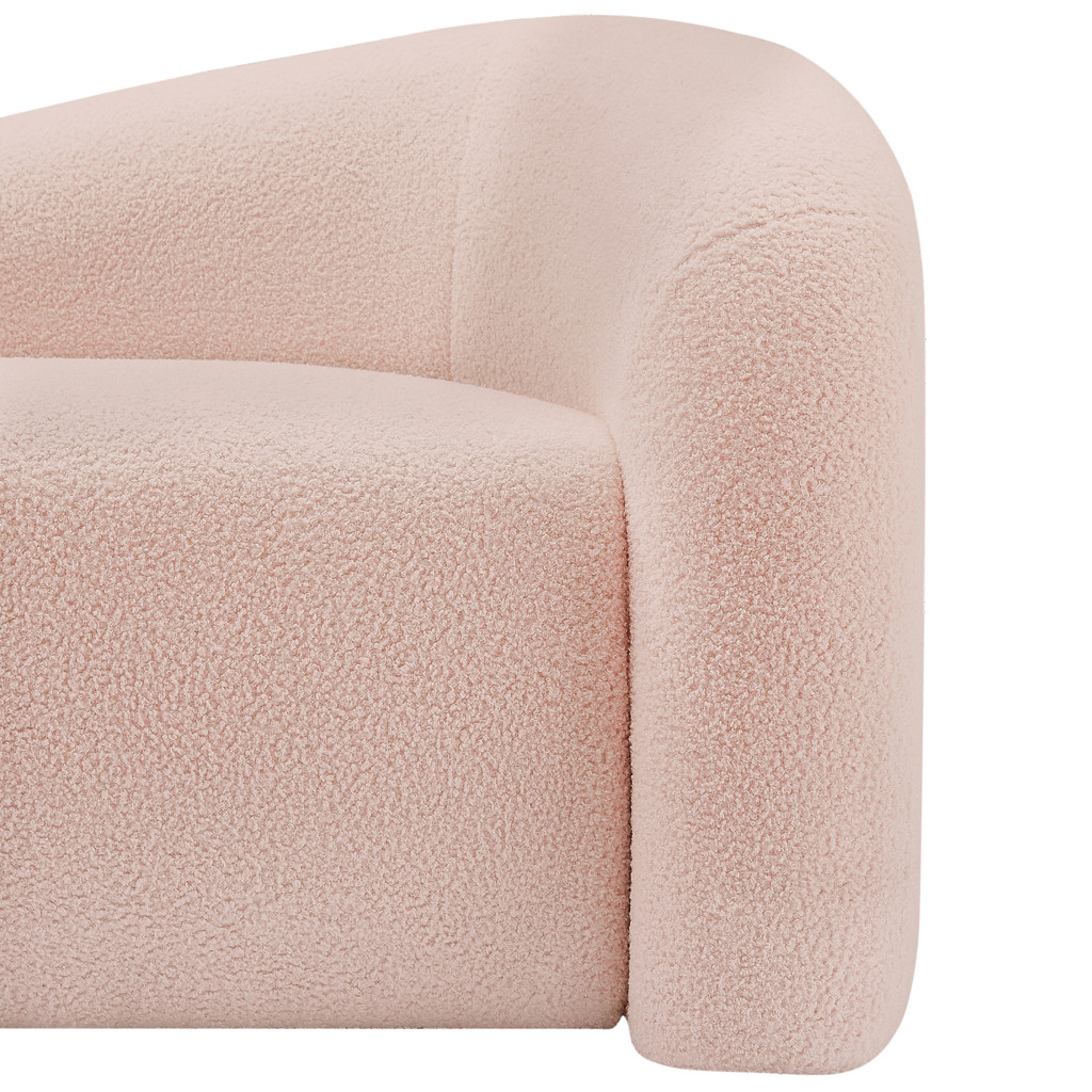 Kali Pink Faux Shearling Teddy Fabric Sofa Meridian Furniture 186PINK-S ...