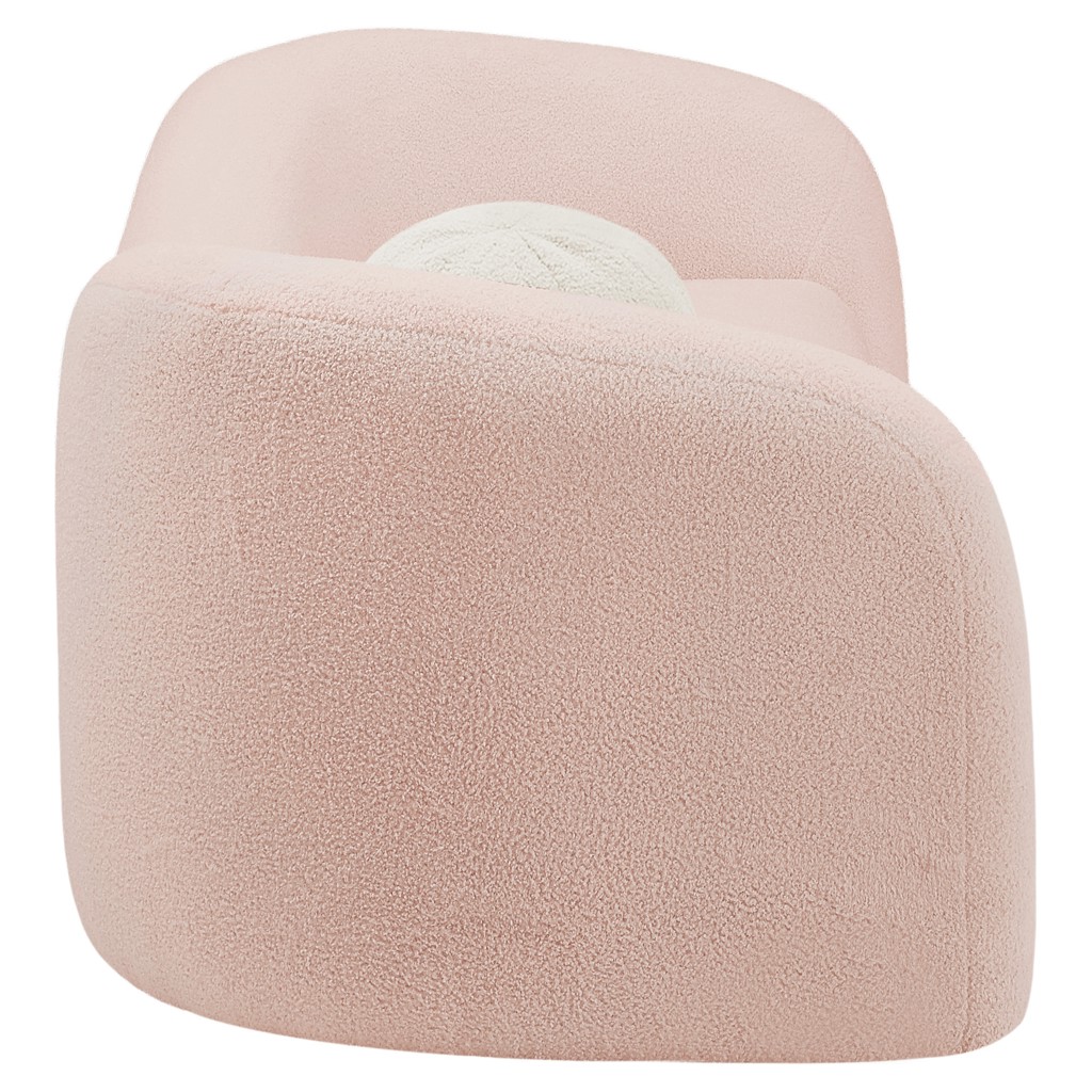 Kali Pink Faux Shearling Teddy Fabric Sofa Meridian Furniture 186PINK-S ...