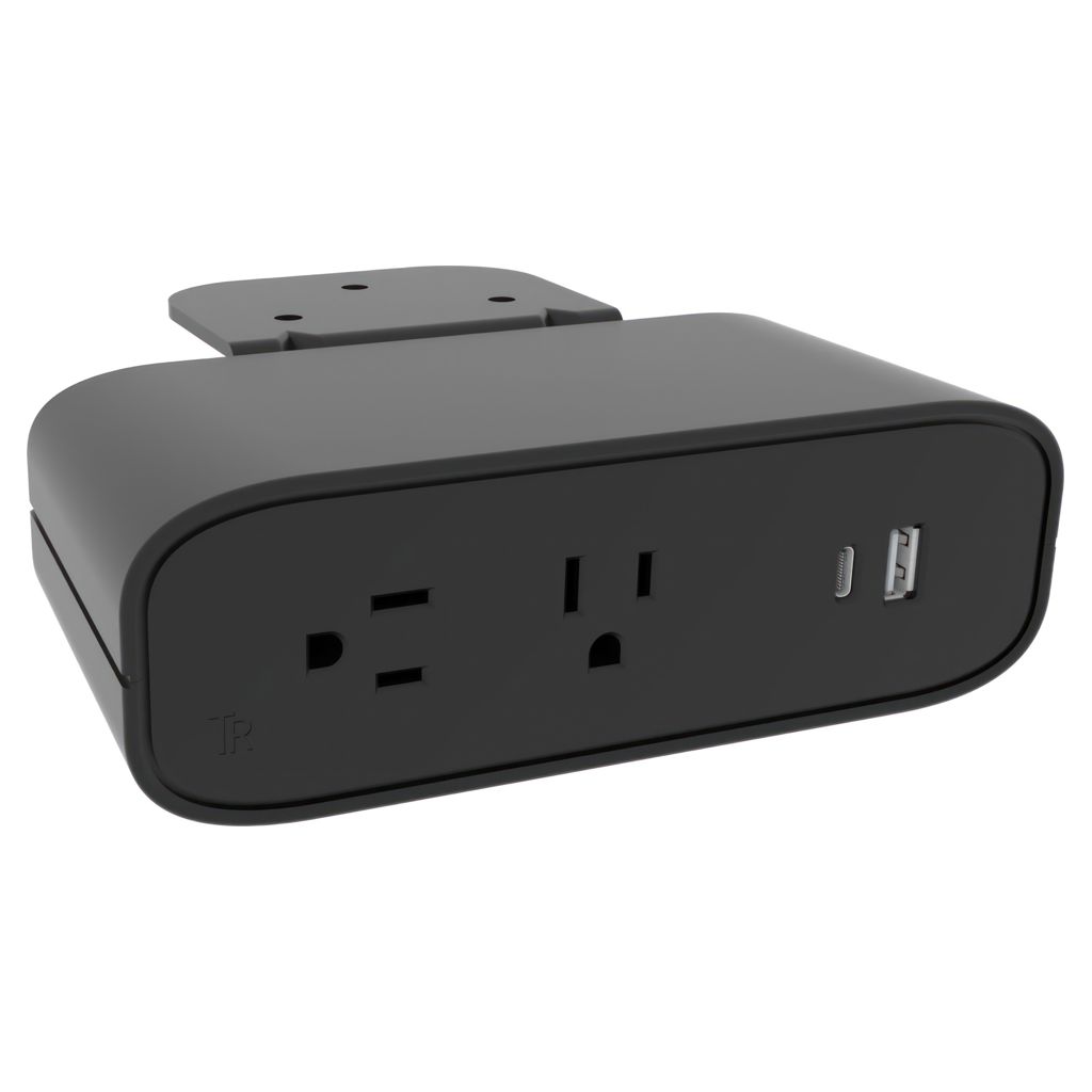Usb-c Power Strip - under desk / black Ergonofis PB-U2-BLK | Tanguay