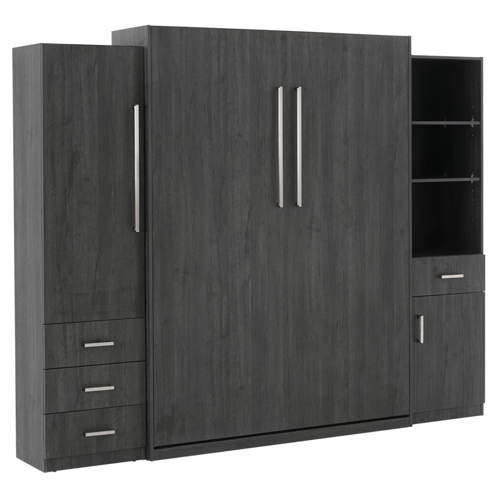 Lit escamotable Grand lit avec colonnes de rangement EK Design *BT-18Q ...