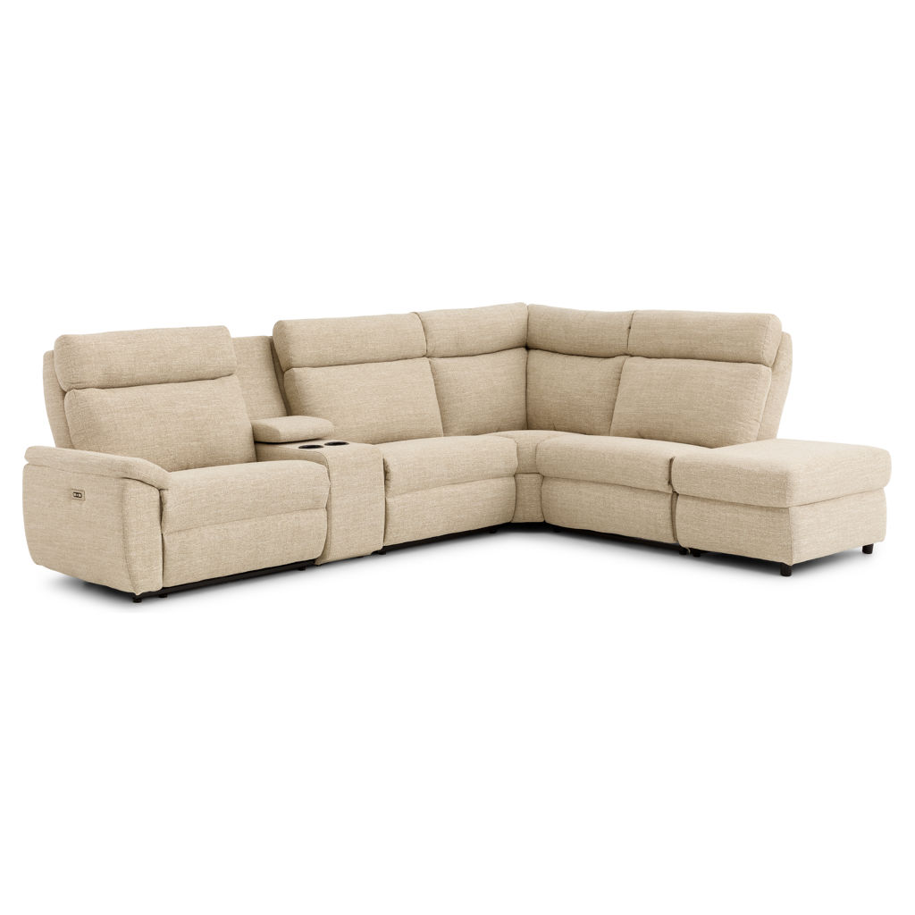 Sectionnel inclinable motorisé Art IV avec console porte-gobelets intégrée Elran *4000-162/510 ...