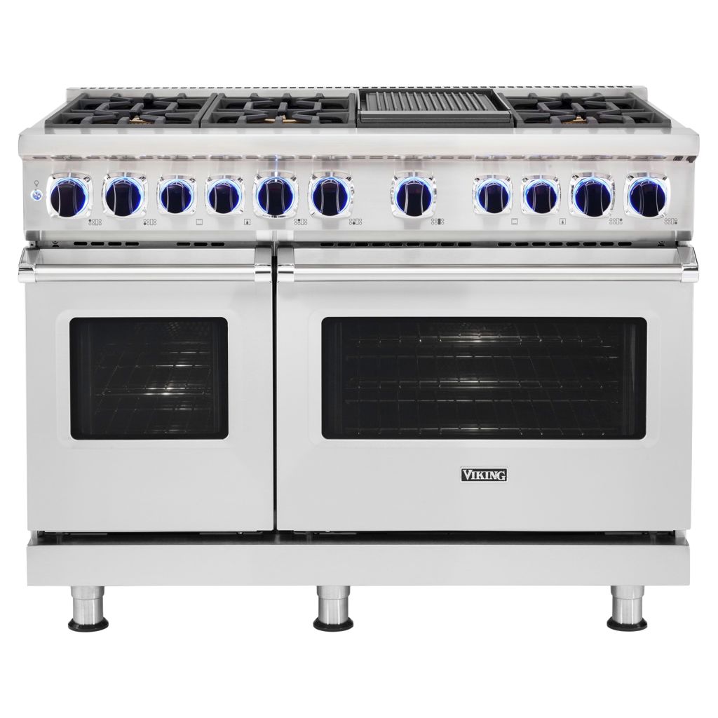 48" Dual Fuel Range with Convection and Gridde Viking CVDR74826GSS ...