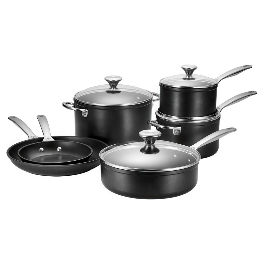 Batterie de cuisine 10 pièces antiadhésive avec couvercles Le Creuset ...