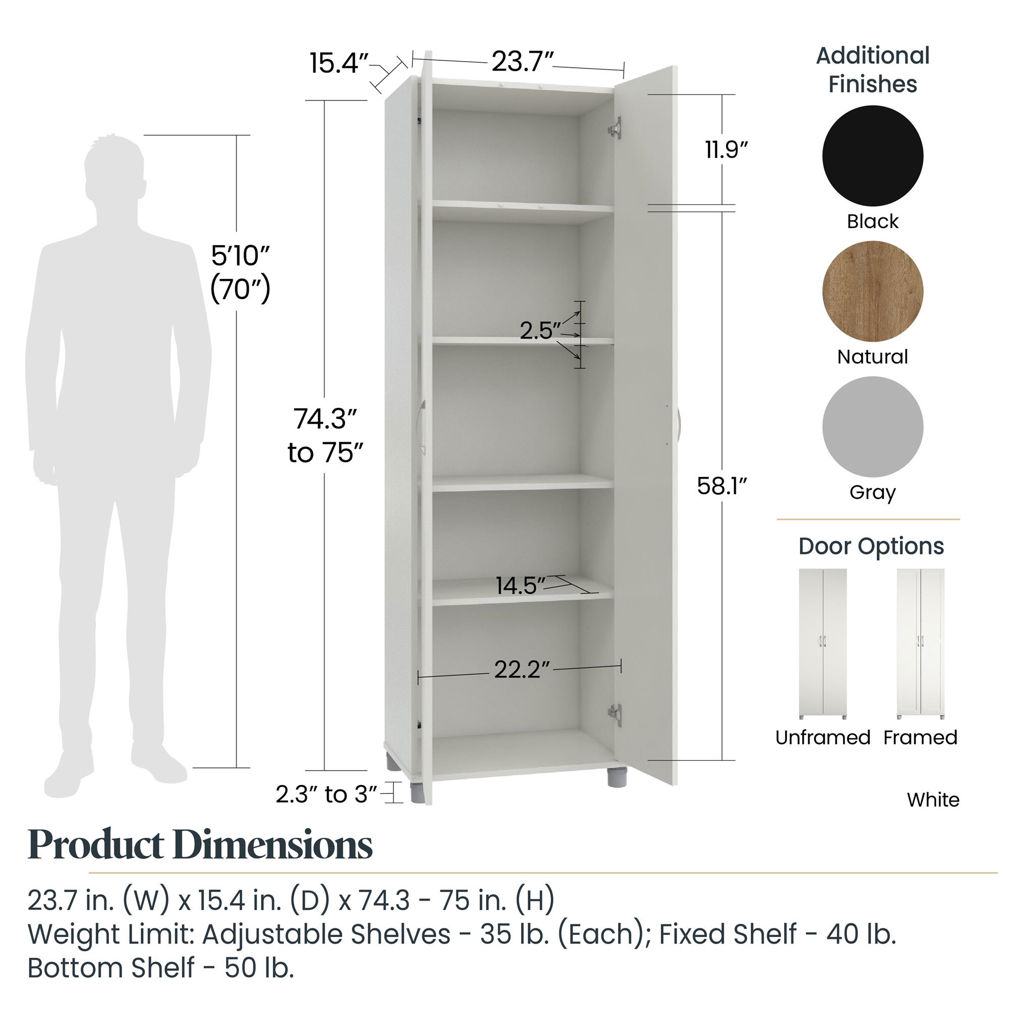 Lory Utility Storage Cabinet 24" Dorel Home 7074412COM | Tanguay