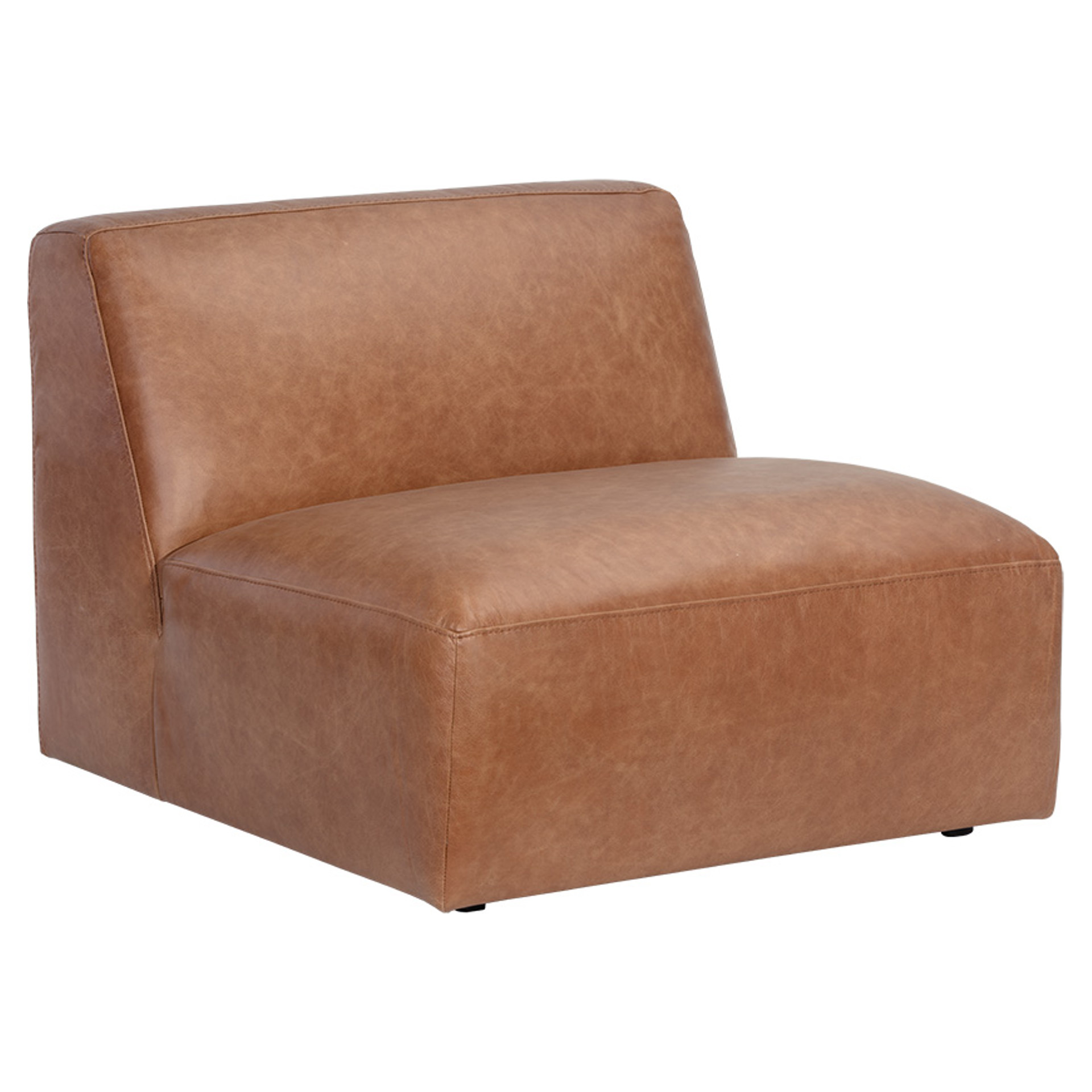 Watson Leather Armless Modular Chair Sunpan 106176 | Tanguay