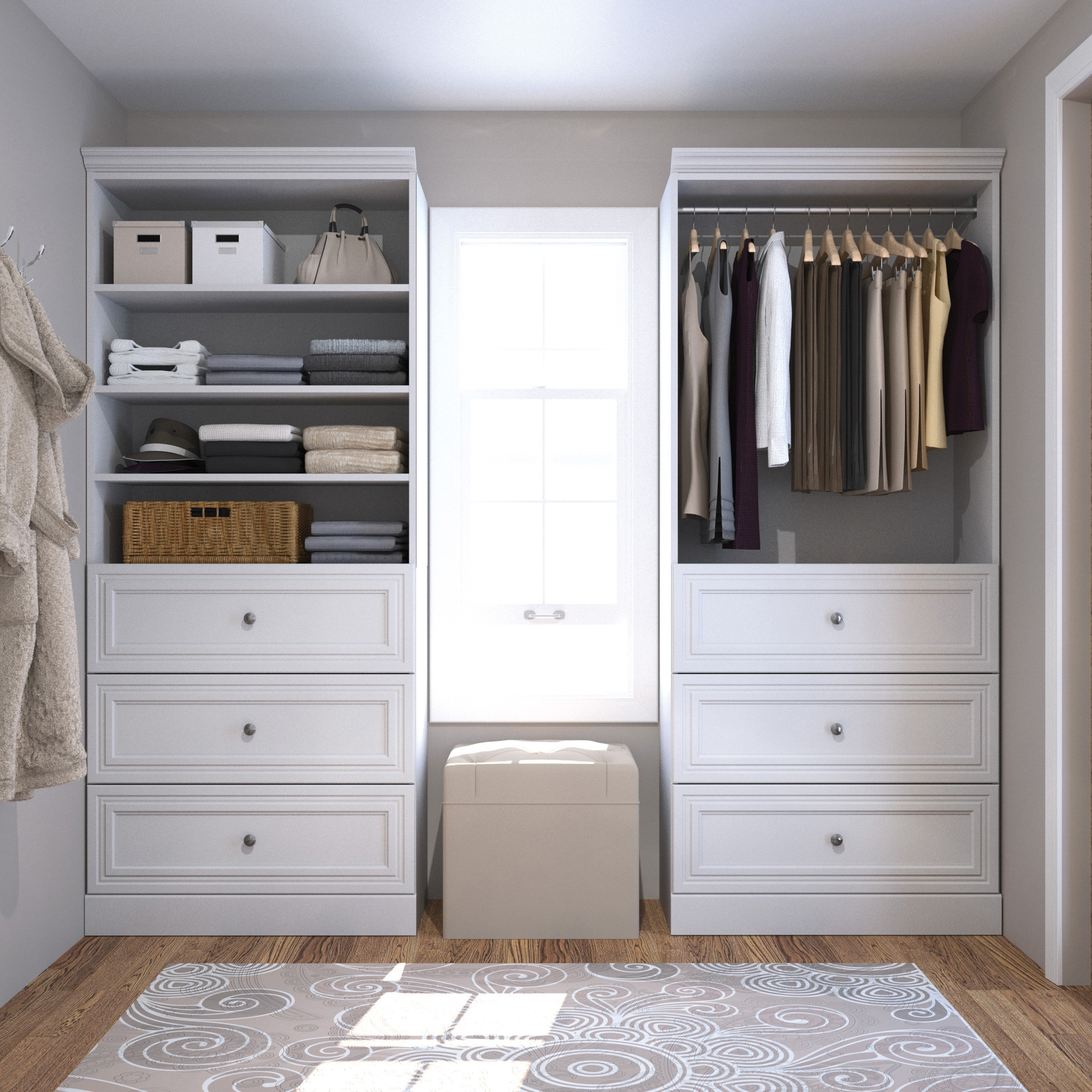 Bestar Versatile Organisateur de garde-robe 72 po - Blanc Bestar 40872 ...