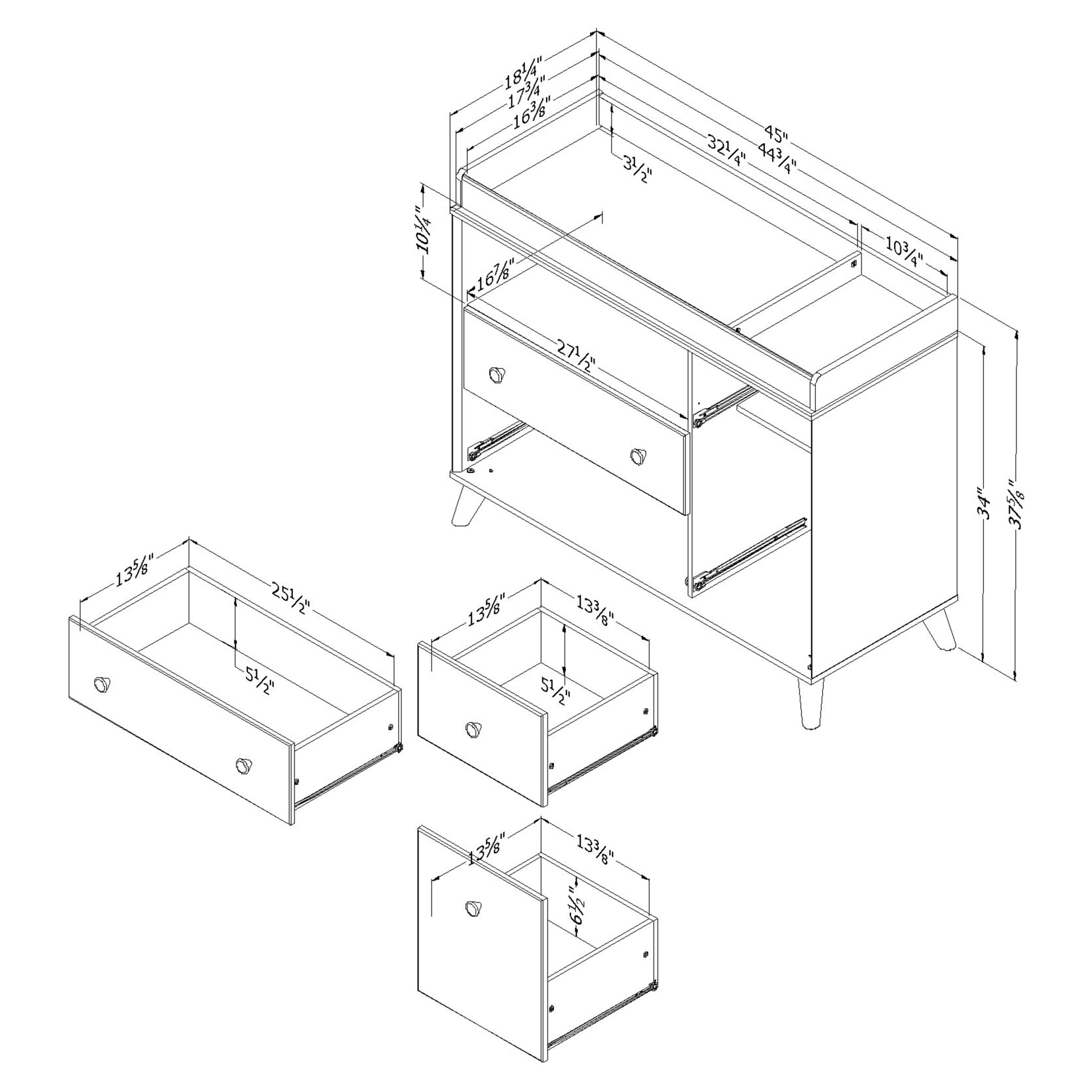 Changing table with drawers South Shore 12179 | Tanguay L'Entrepôt