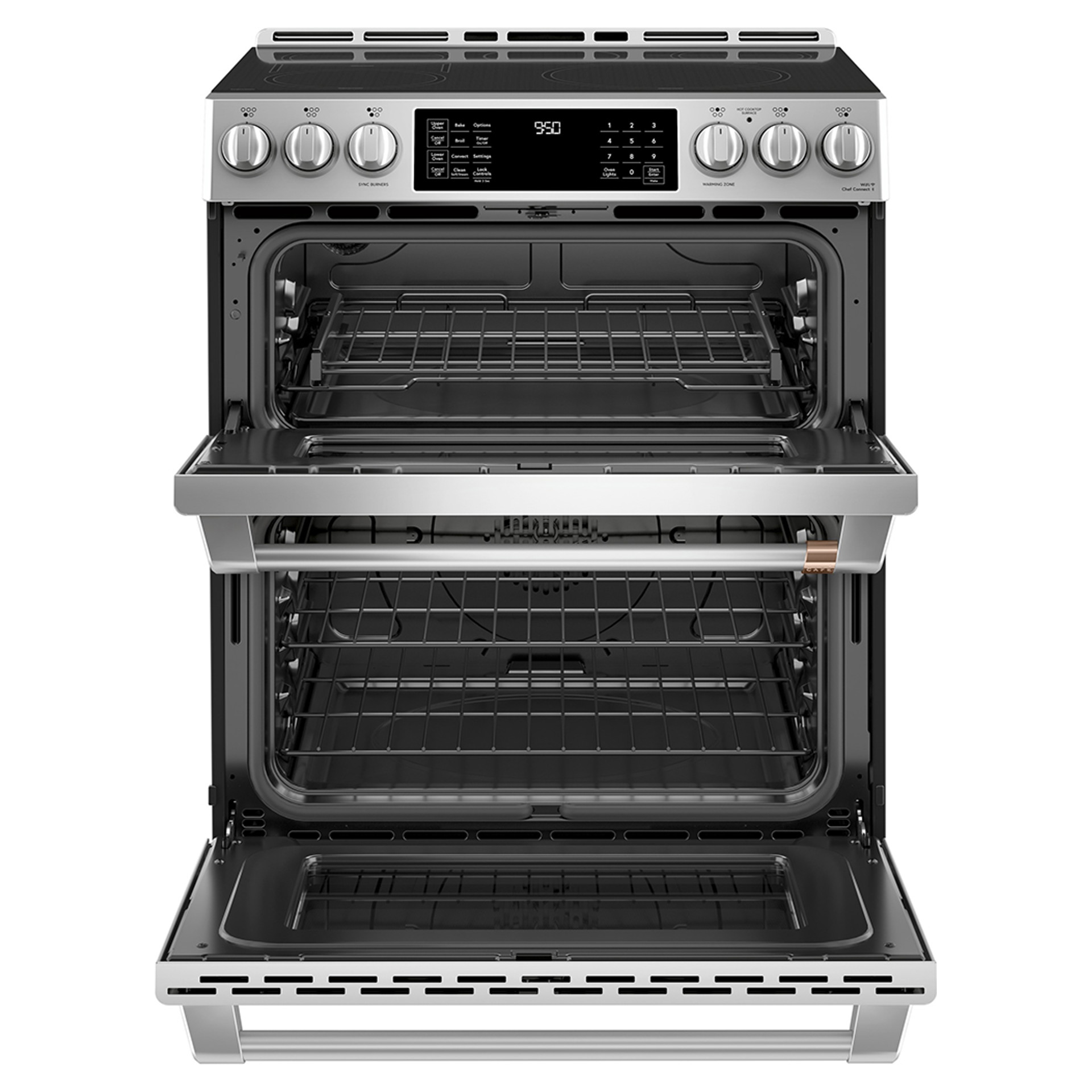 30" Slide-In Front Control Induction and Convection Double Oven Range ...
