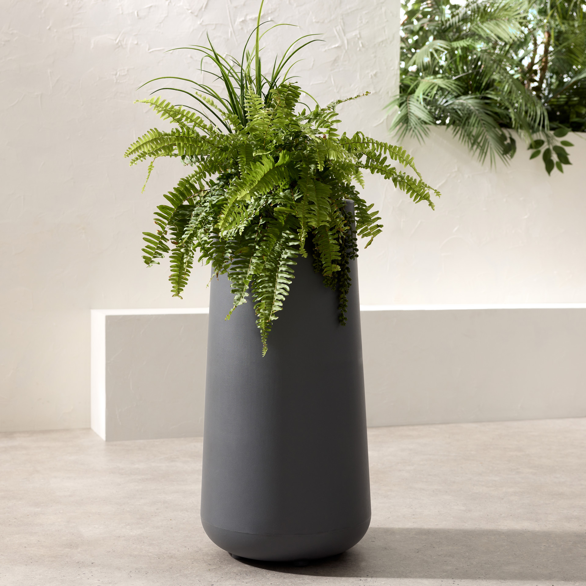 Dalya Tall Outdoor Pot Planter - Charcoal South Shore 14249 | Tanguay