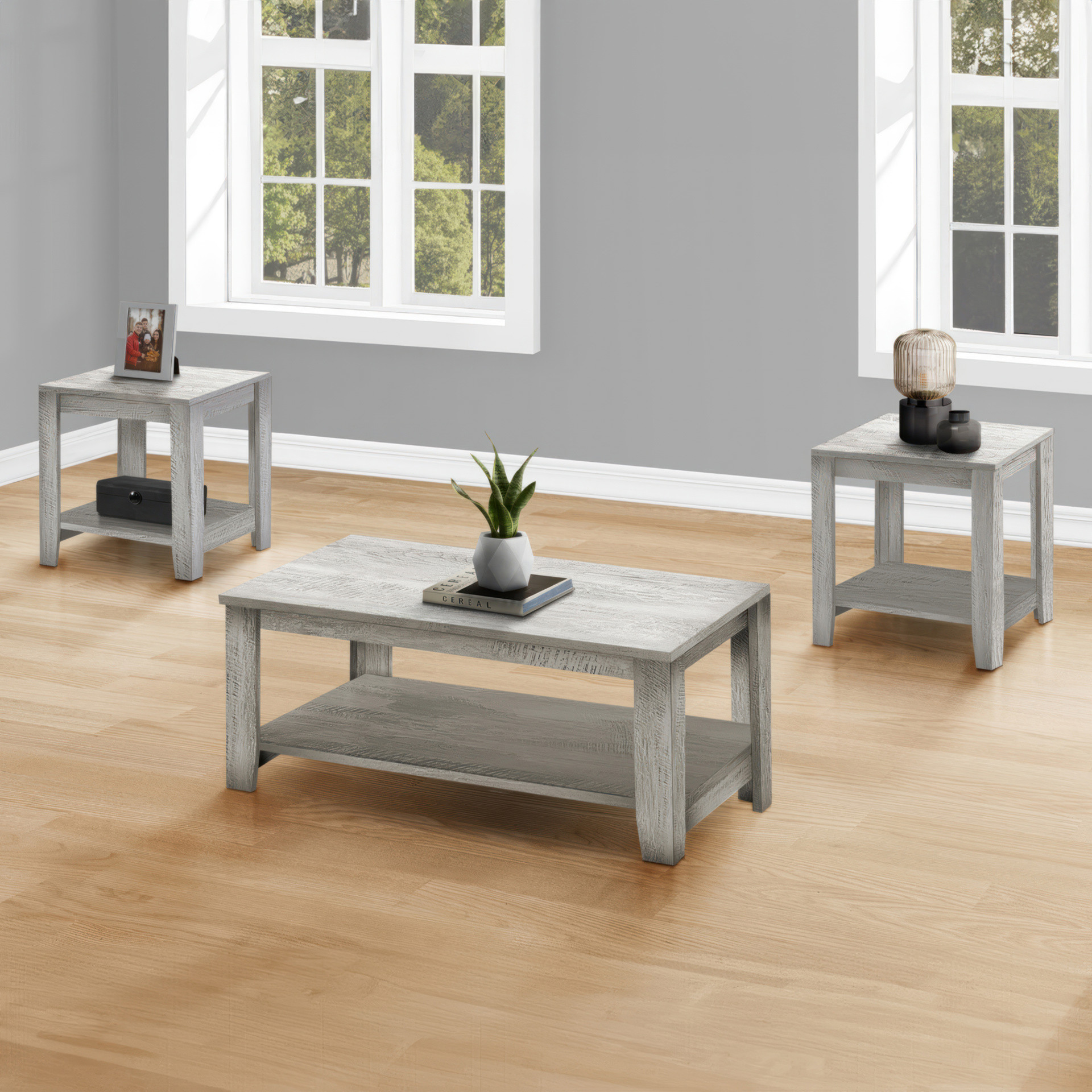 Ensemble de 3 tables de salon Monarch Specialties I 7880P | Tanguay