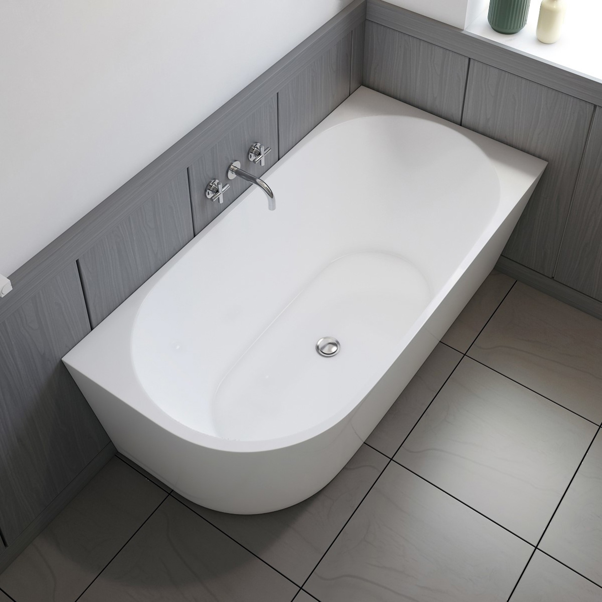 Baignoire autoportante en coin Farnham-R 59 po Bain A&E FARNHAM-R | Tanguay