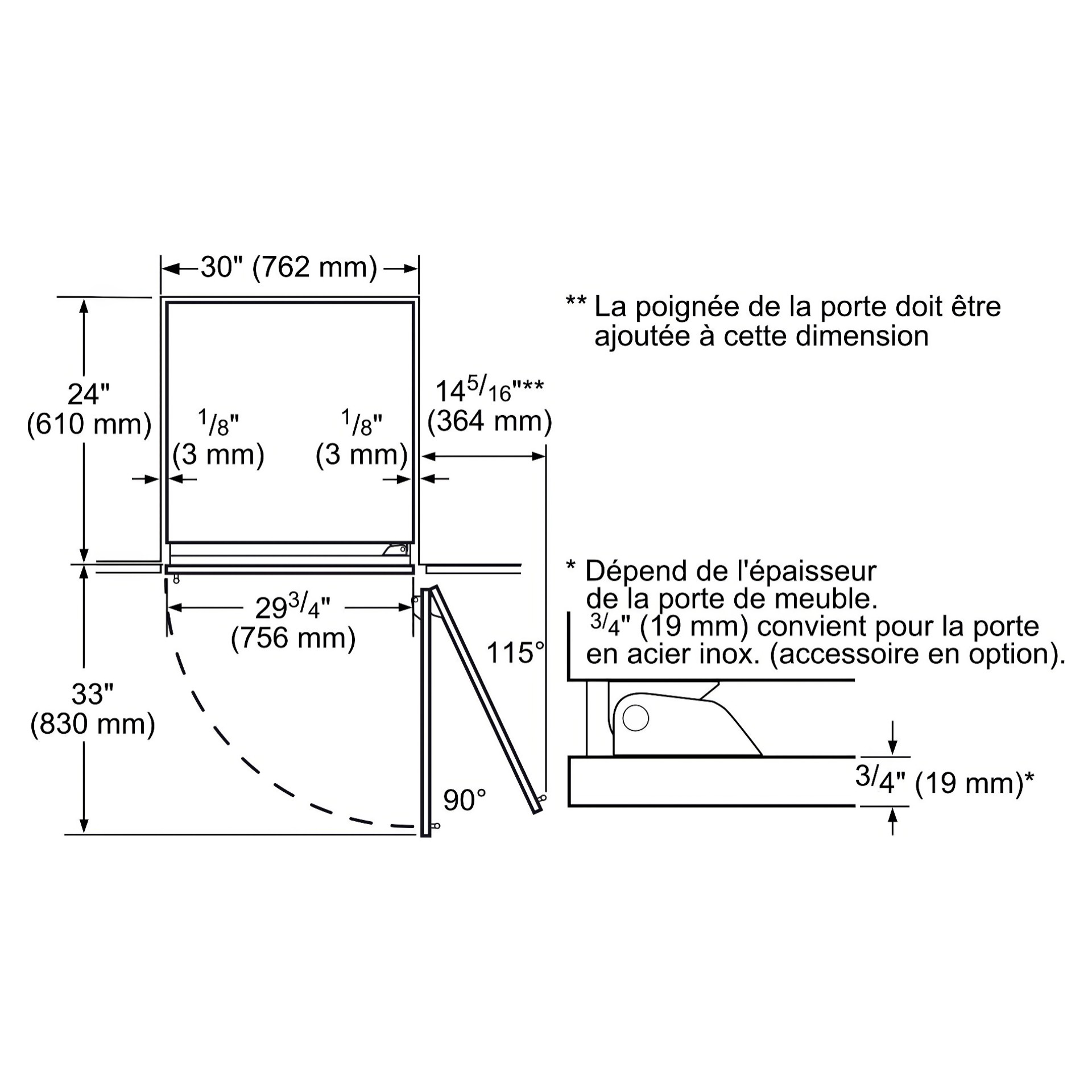 16 cu. ft. Built-In Bottom Freezer Smart Refrigerator 30" Bosch ...