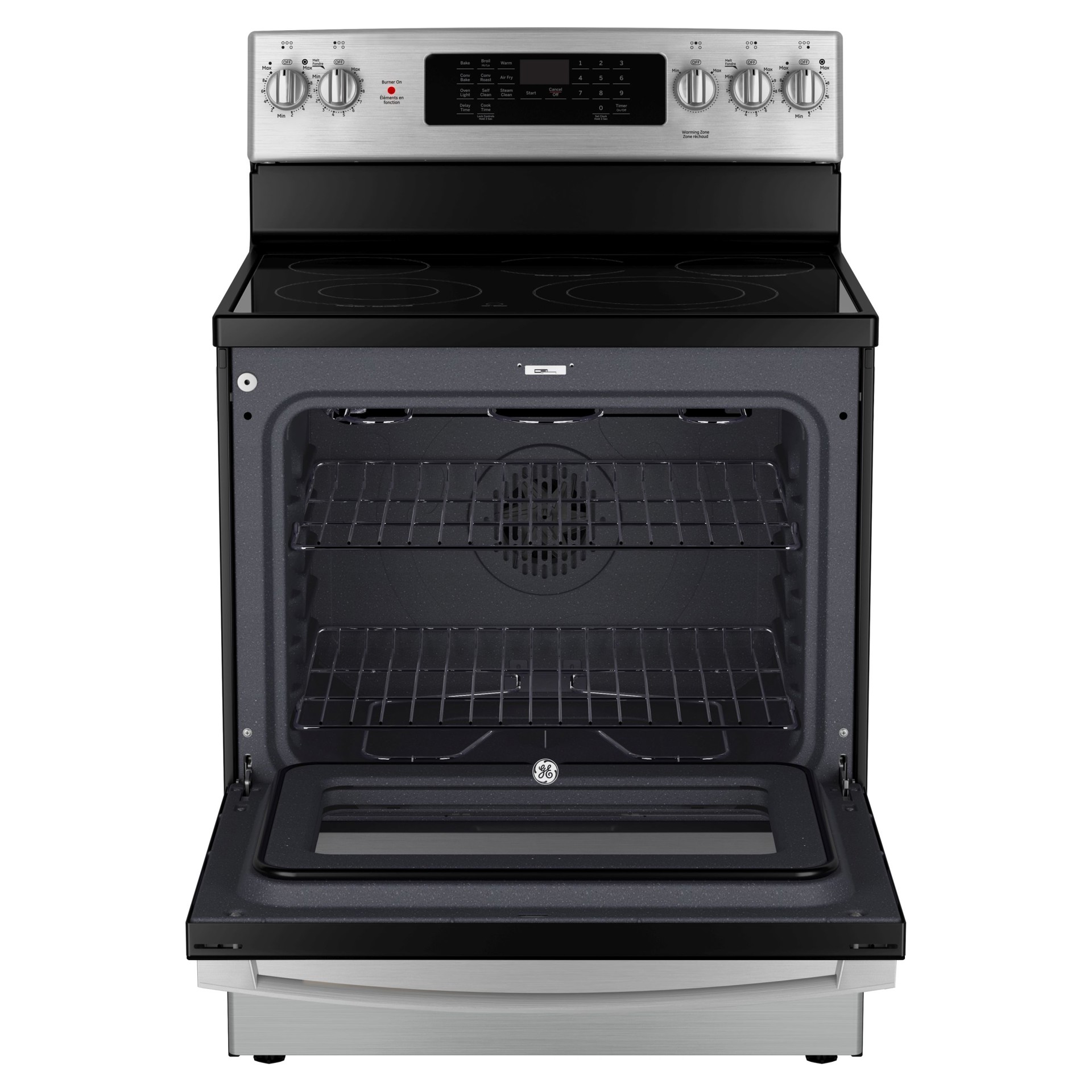 Cuisinière encastrable 30 po avec convection et air fry GE JCB840STSS ...