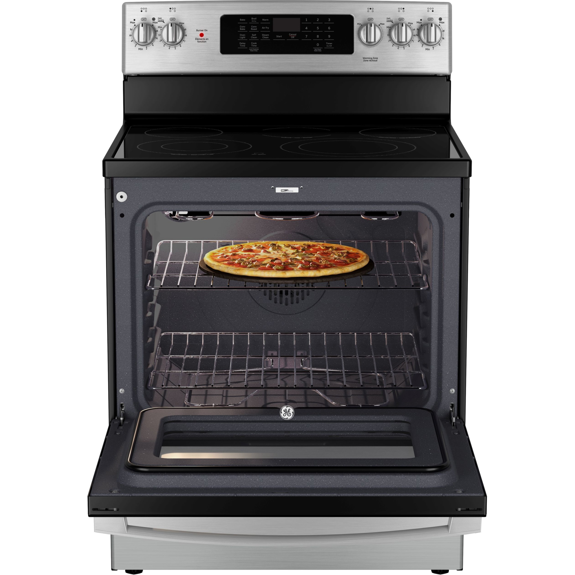 Cuisinière encastrable 30 po avec convection et air fry GE JCB840STSS ...