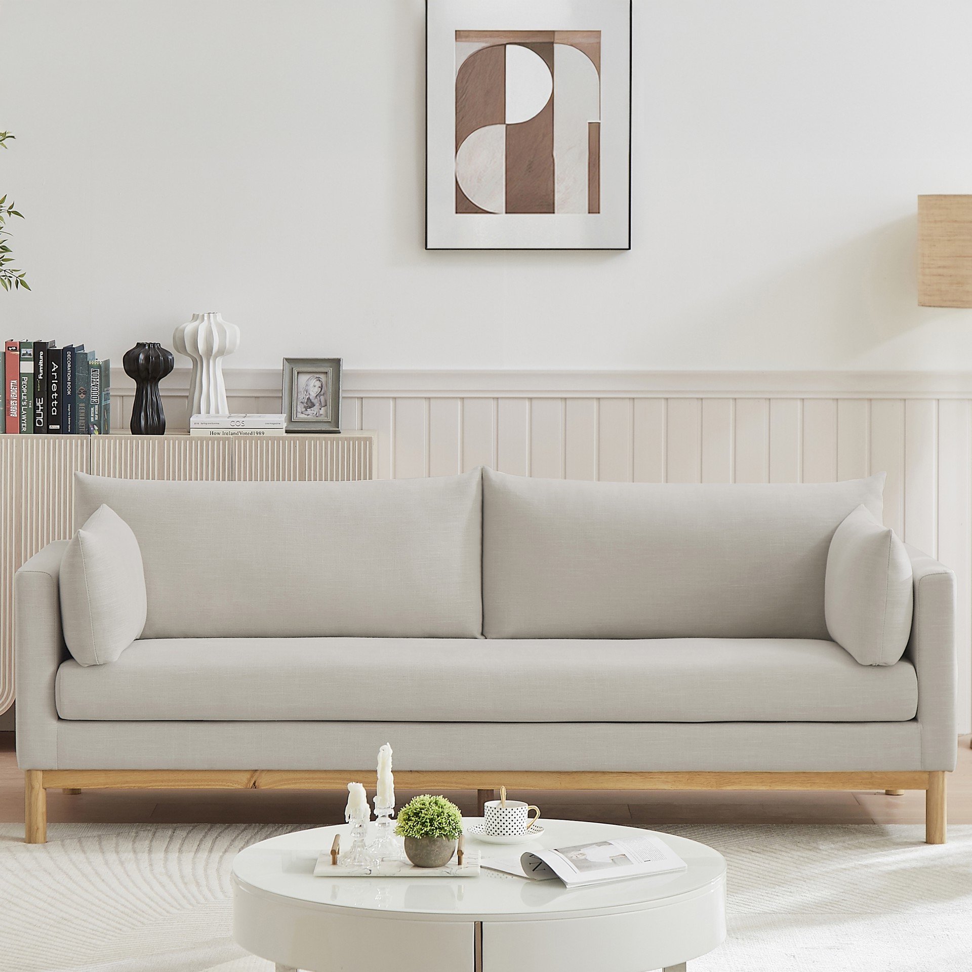 Textured Fabric Sofa Meridian Furniture 157BEIGE-S | Tanguay