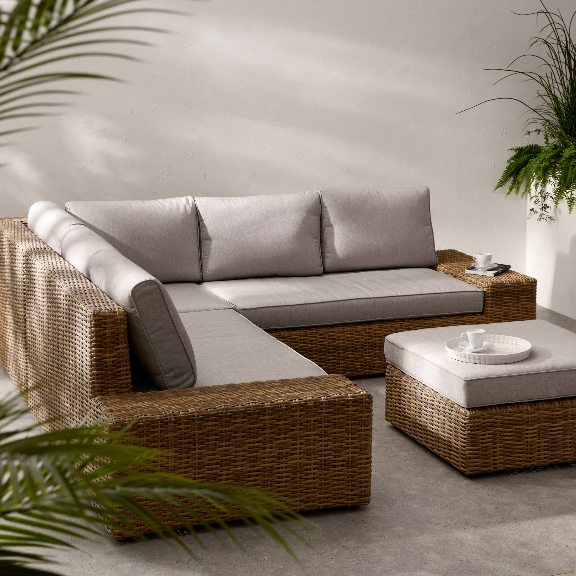 Cabana 3 pc Outdoor Sectional Sofa Collection Tanguay 0933NATB Tanguay