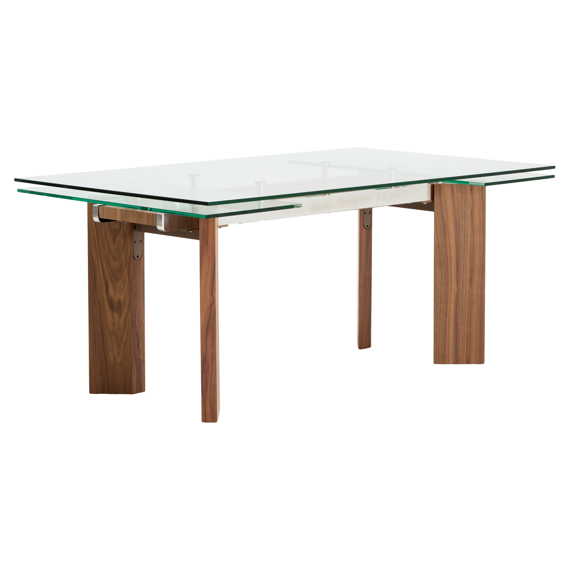 Table de salle à manger Uranio en verre avec 2 rallonges intégrées ...