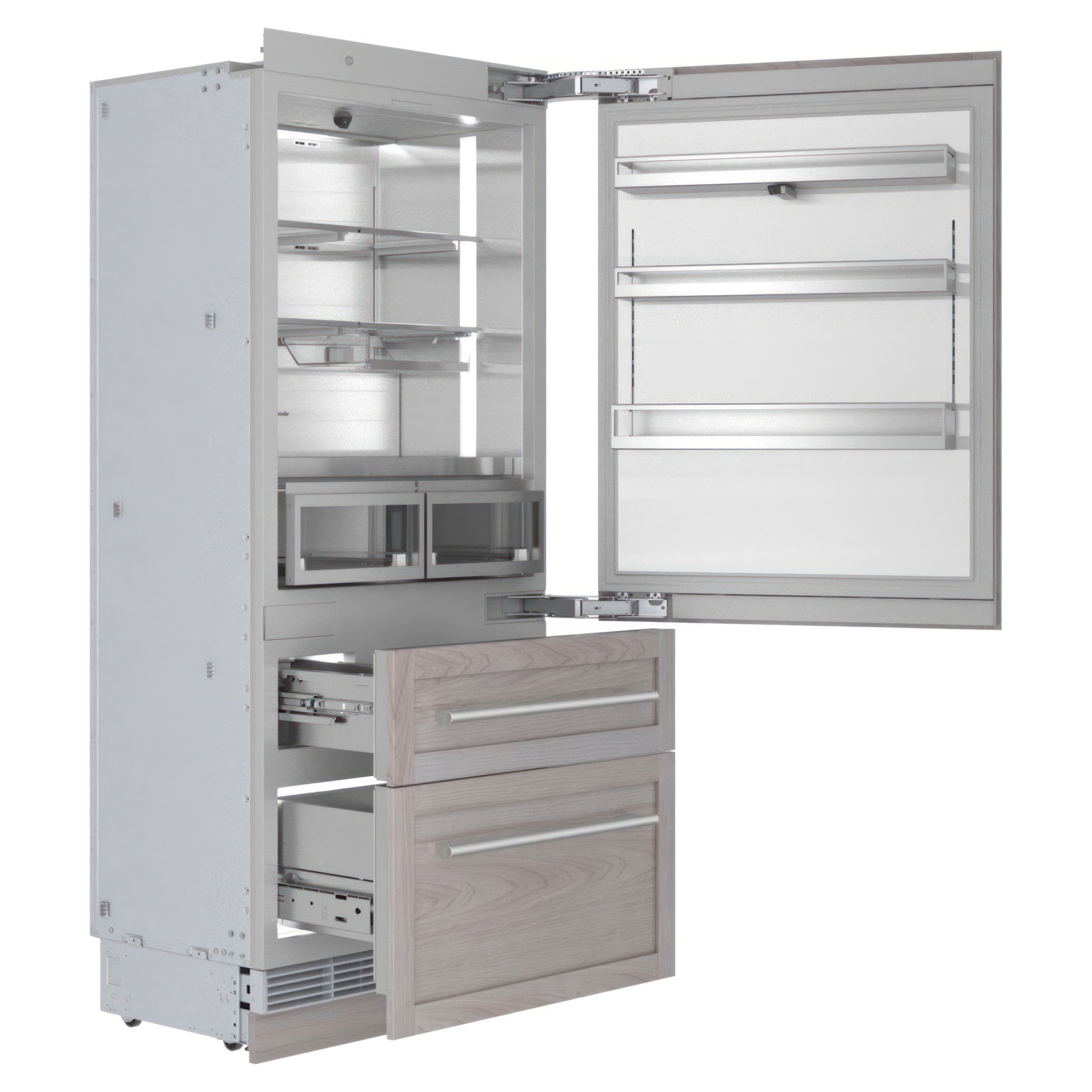 Réfrigérateur encastré à quadruple porte personnalisable 36 po ...