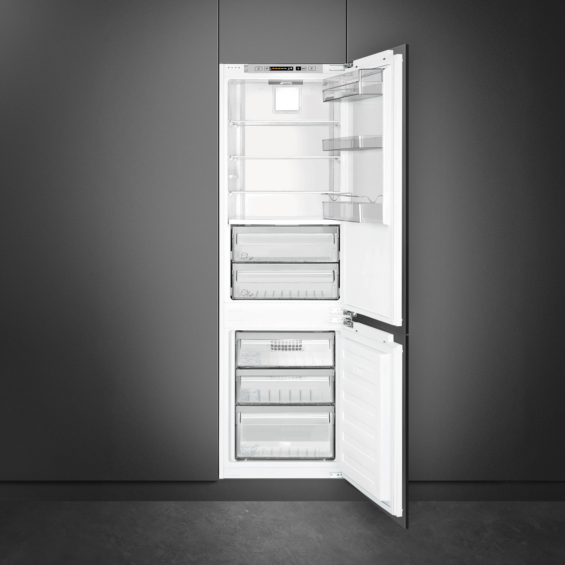 Réfrigérateur à congélateur inférieur encastrable 6.89 pi3 Smeg CB300UI ...