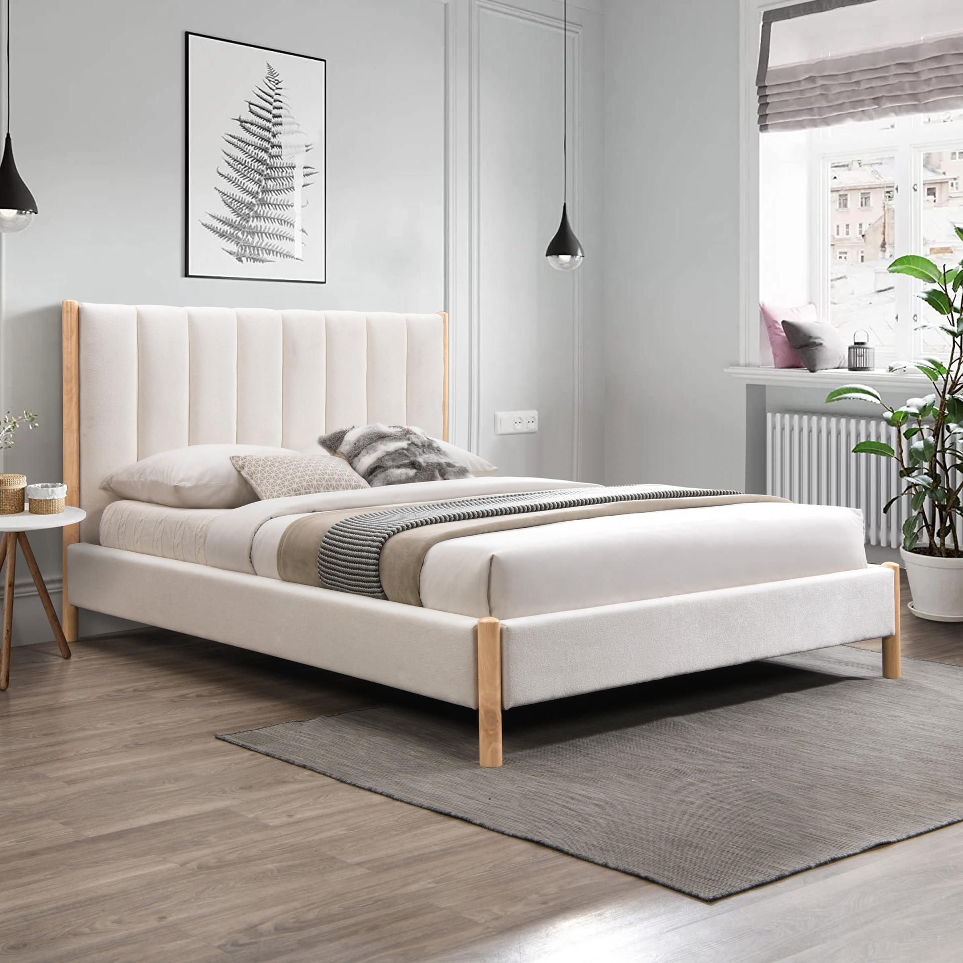 Lit complet Double Meridian Furniture KONACREAM-F | Tanguay