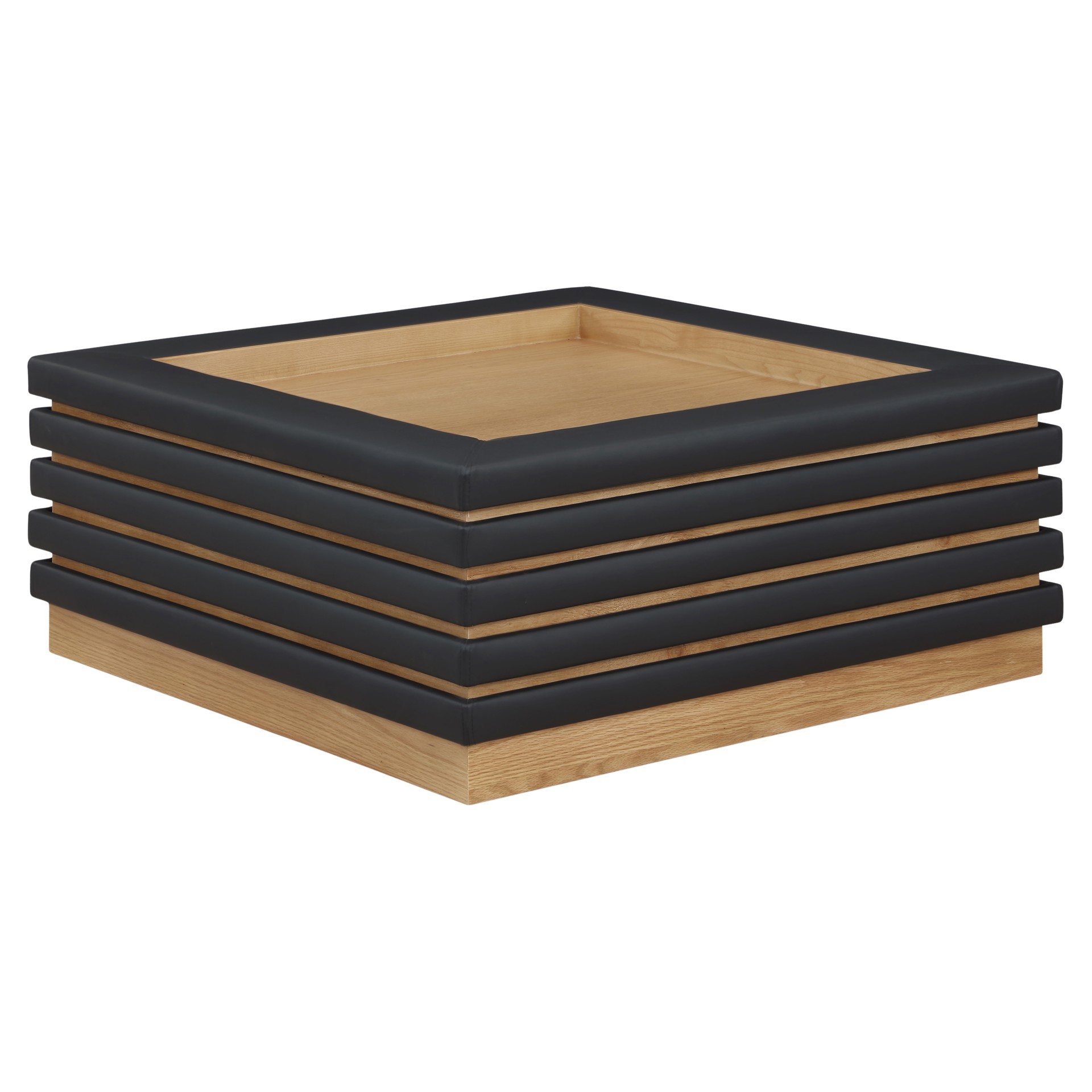 Rory Black Faux Leather Coffee Table Meridian Furniture 210BLACK-CT ...