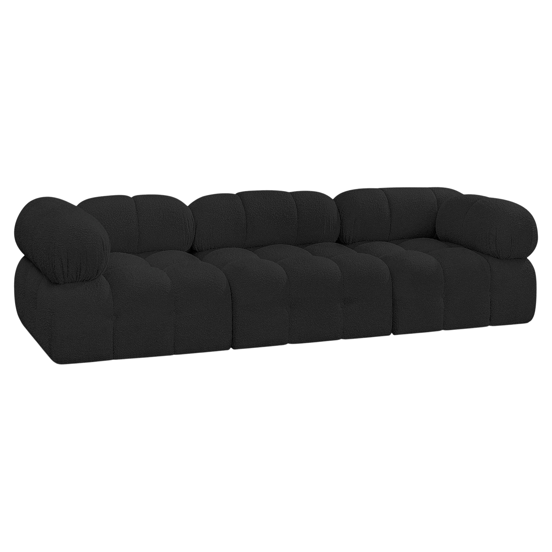 Ames Black Boucle Fabric Modular Sofa Meridian Furniture 611BLACK-S102A ...