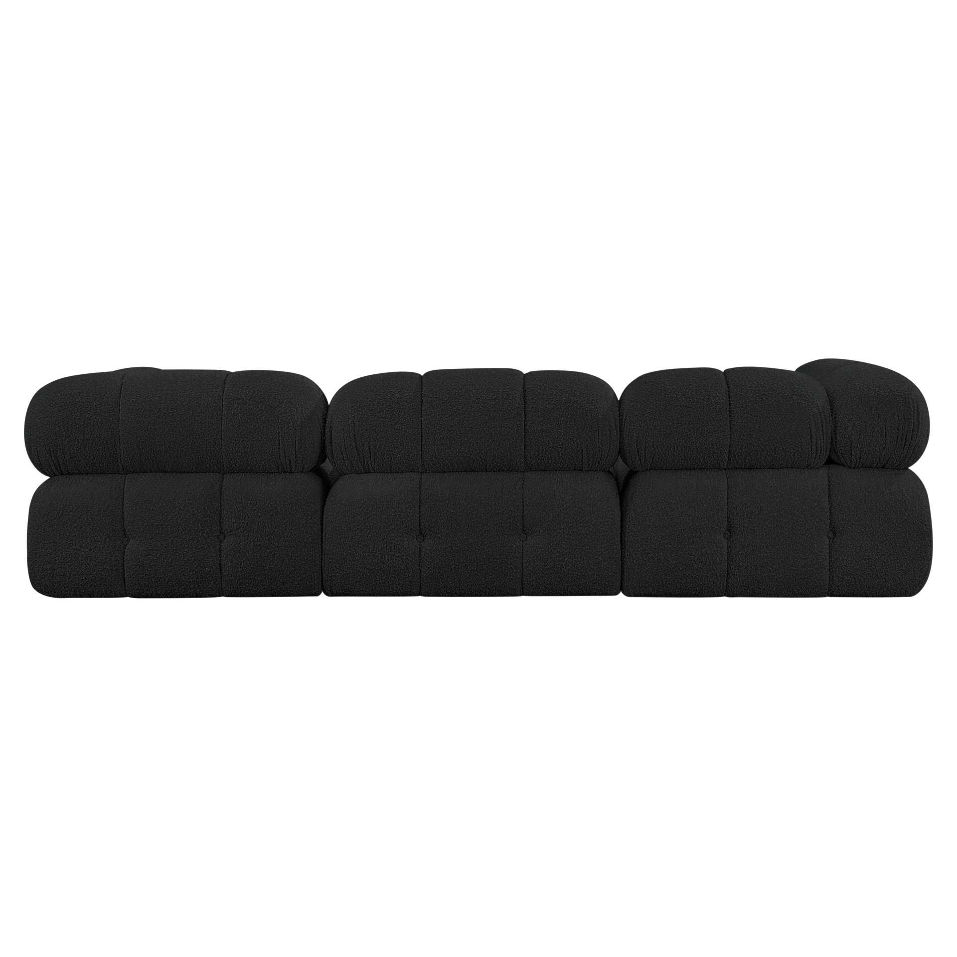 Ames Black Boucle Fabric Modular Sofa Meridian Furniture 611BLACK-S102A ...