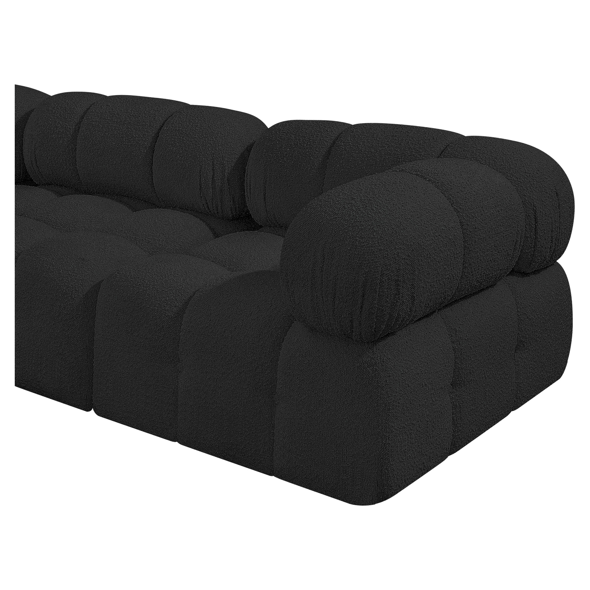 Ames Black Boucle Fabric Modular Sofa Meridian Furniture 611BLACK-S102A ...