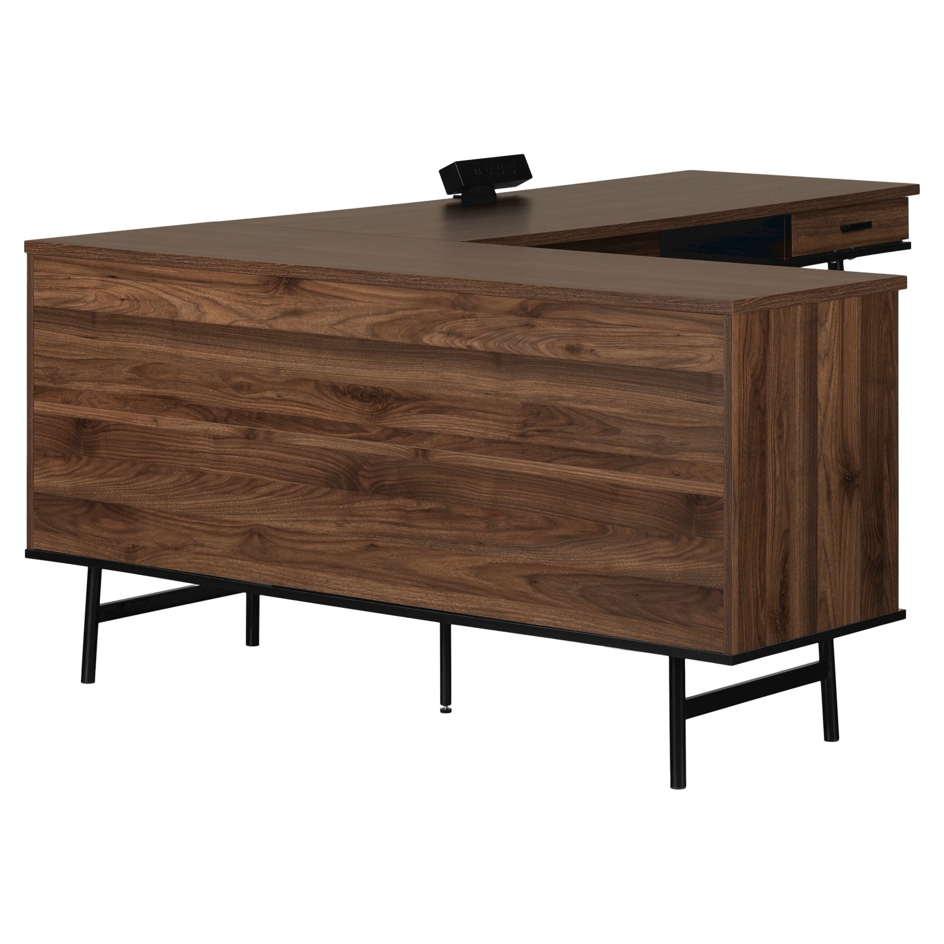 Bureau de travail en L avec prise intégrée - Edmon South Shore 14656 ...