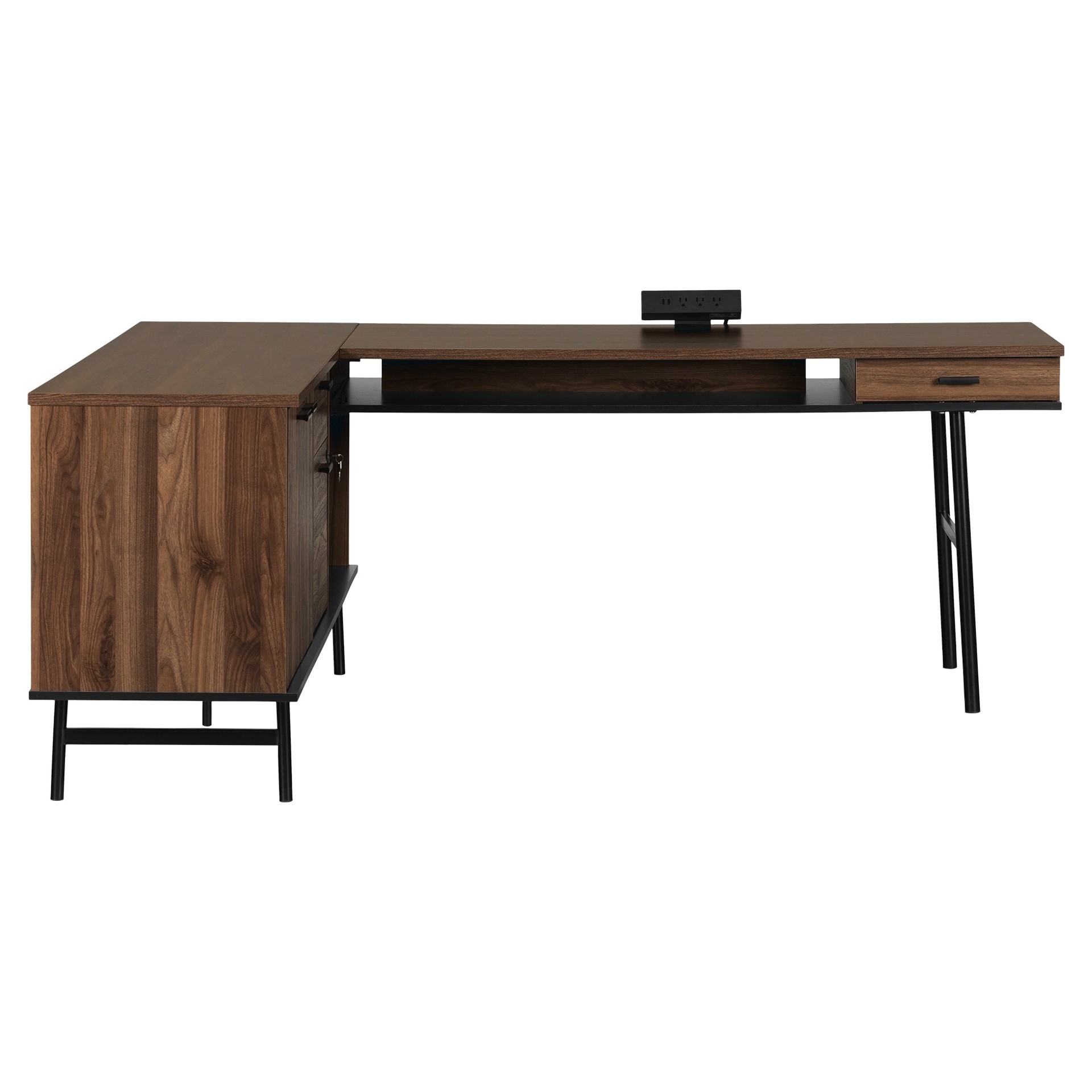 Bureau de travail en L avec prise intégrée - Edmon South Shore 14656 ...