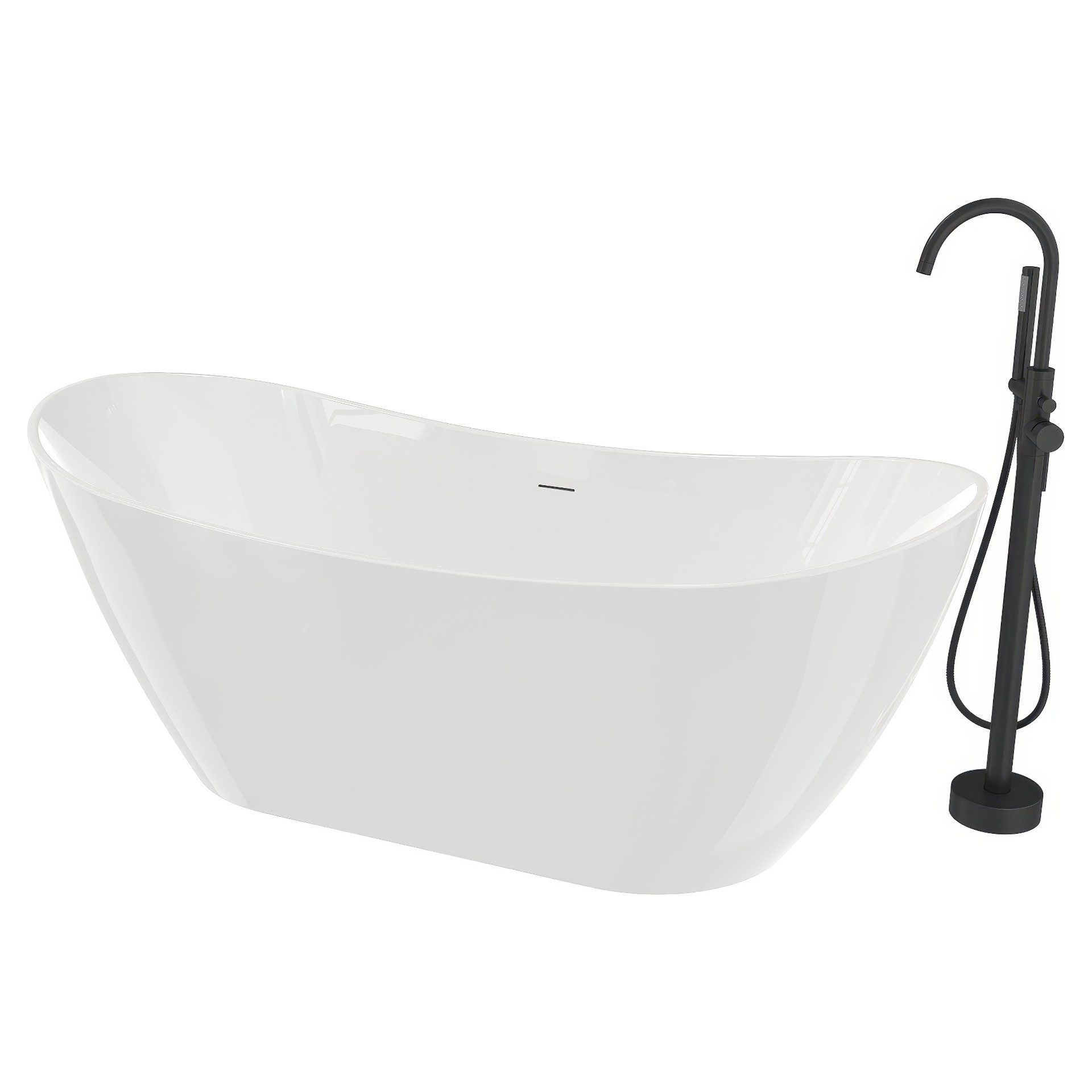 Baignoire autoportante Mahaba avec robinetterie Linosa chrome Maax Bath ...