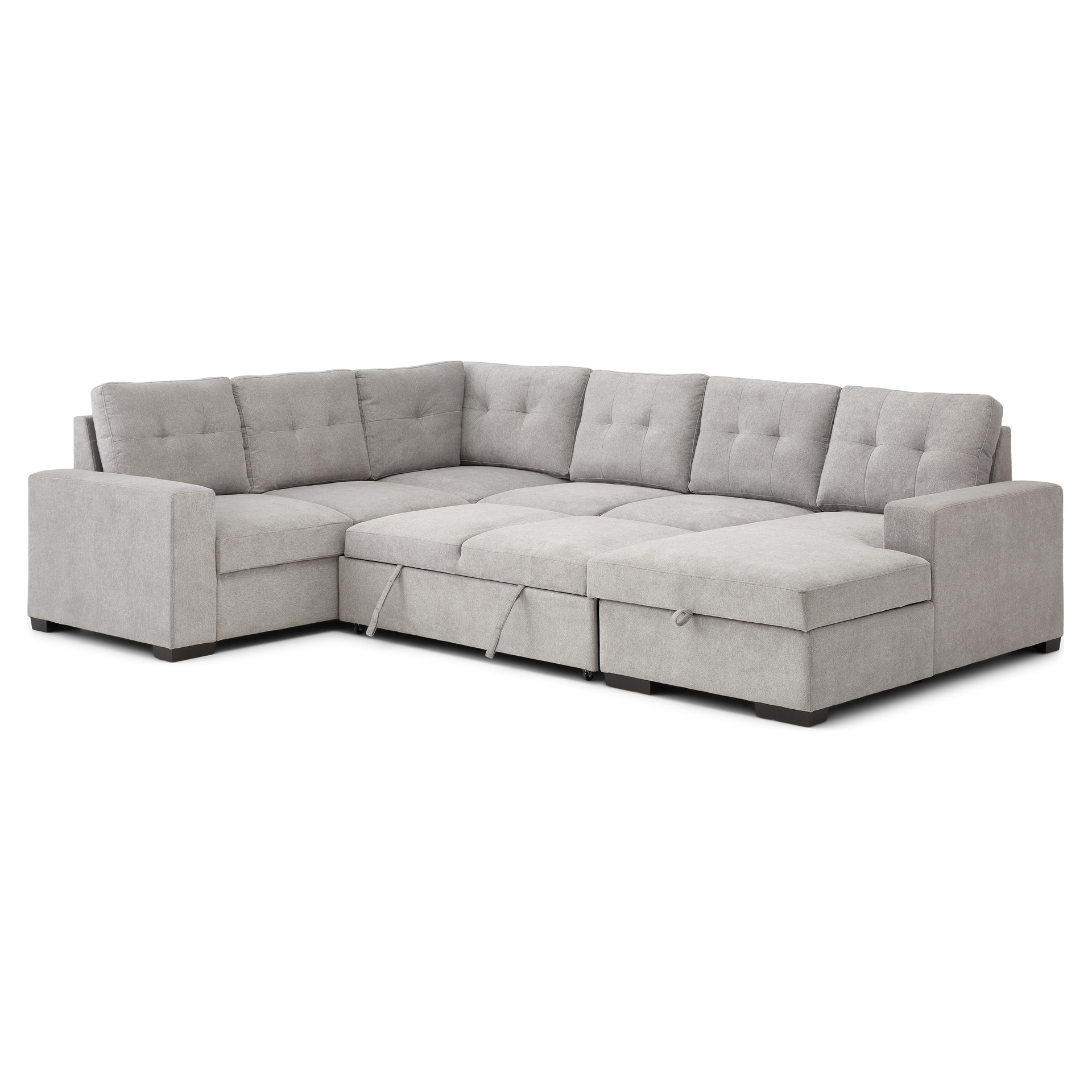 Bobby Sectional Sofa-Bed with Integrated Storage Monarch Specialities ...