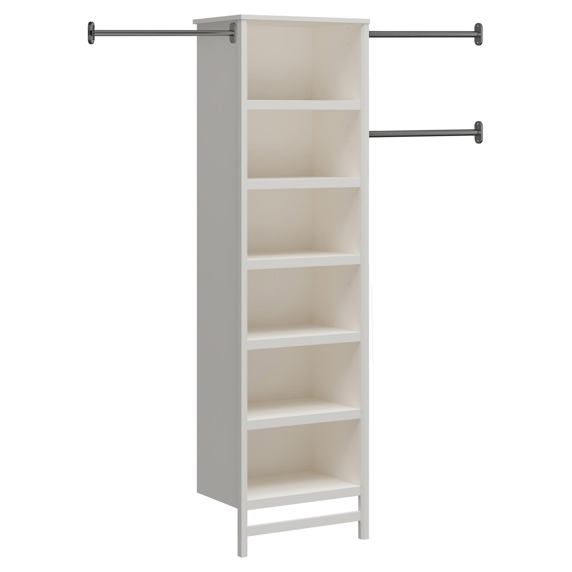 Luxe 6-Shelf Closet Tower with 3 Adjustable Clothing Rods Dorel Home ...