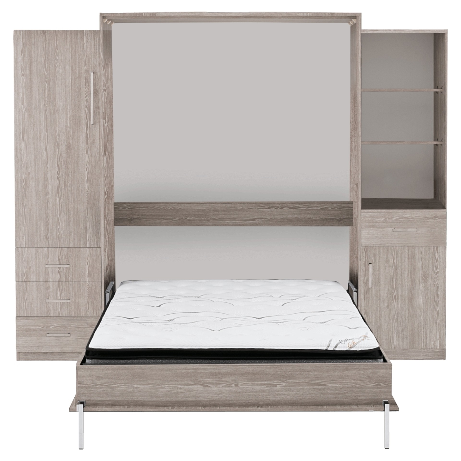 Lit escamotable Simple avec colonnes de rangement EK Design *BT-18S ...