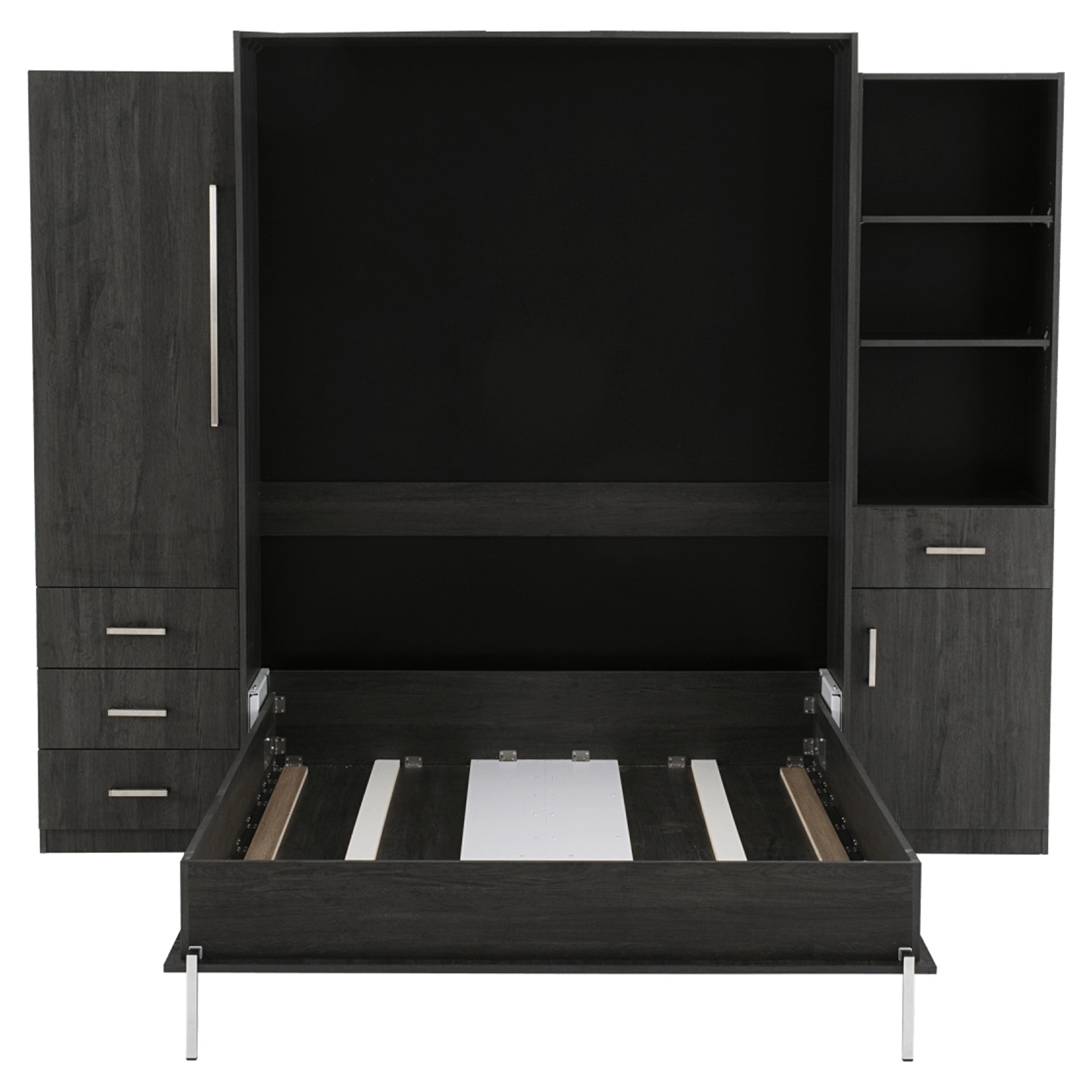 Lit escamotable Grand lit avec colonnes de rangement EK Design *BT-18Q ...