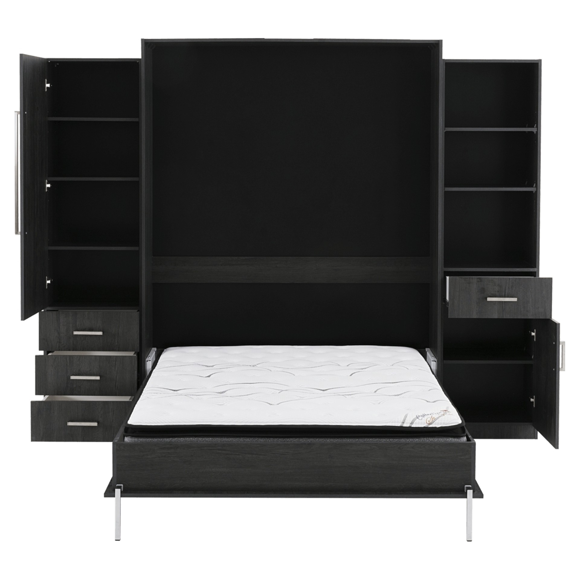 Lit escamotable Grand lit avec colonnes de rangement EK Design *BT-18Q ...