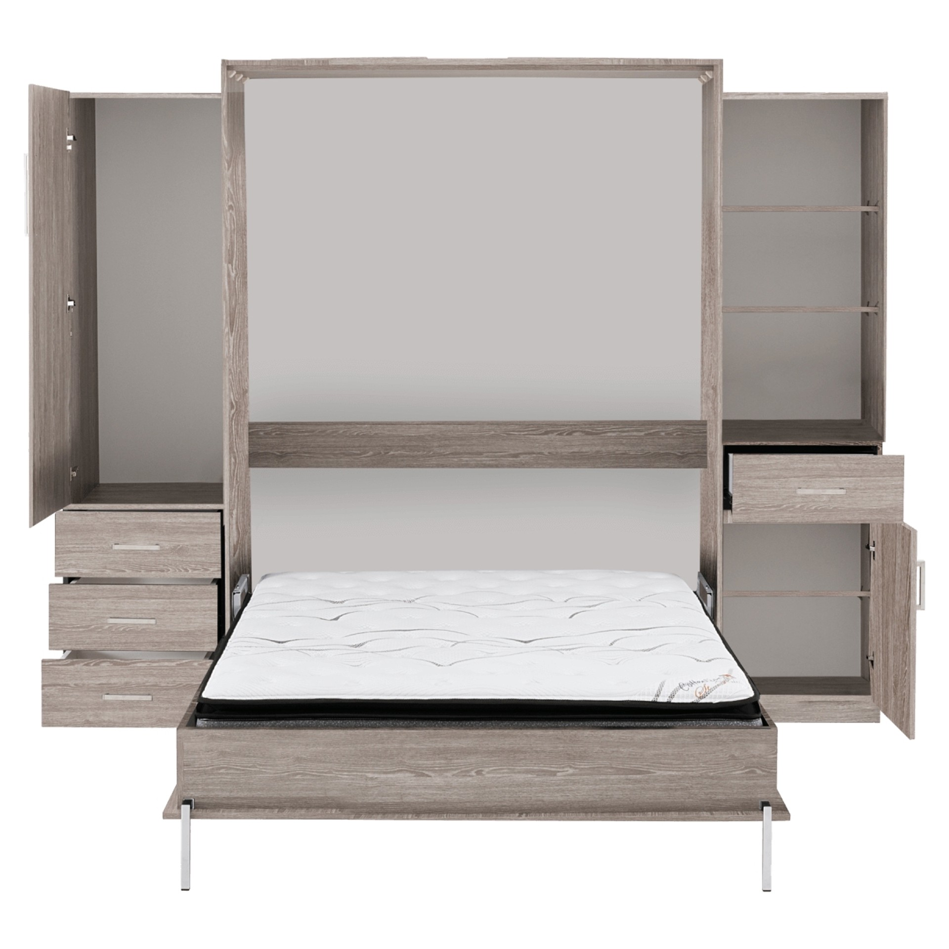 Lit escamotable Grand lit avec colonnes de rangement EK Design *BT-18Q ...