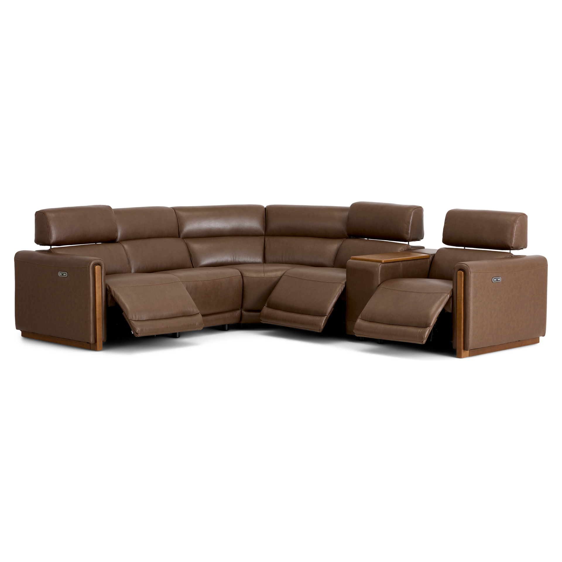 Sectionnel inclinable motorisé avec console en cuir et vinyle Nice Link ...