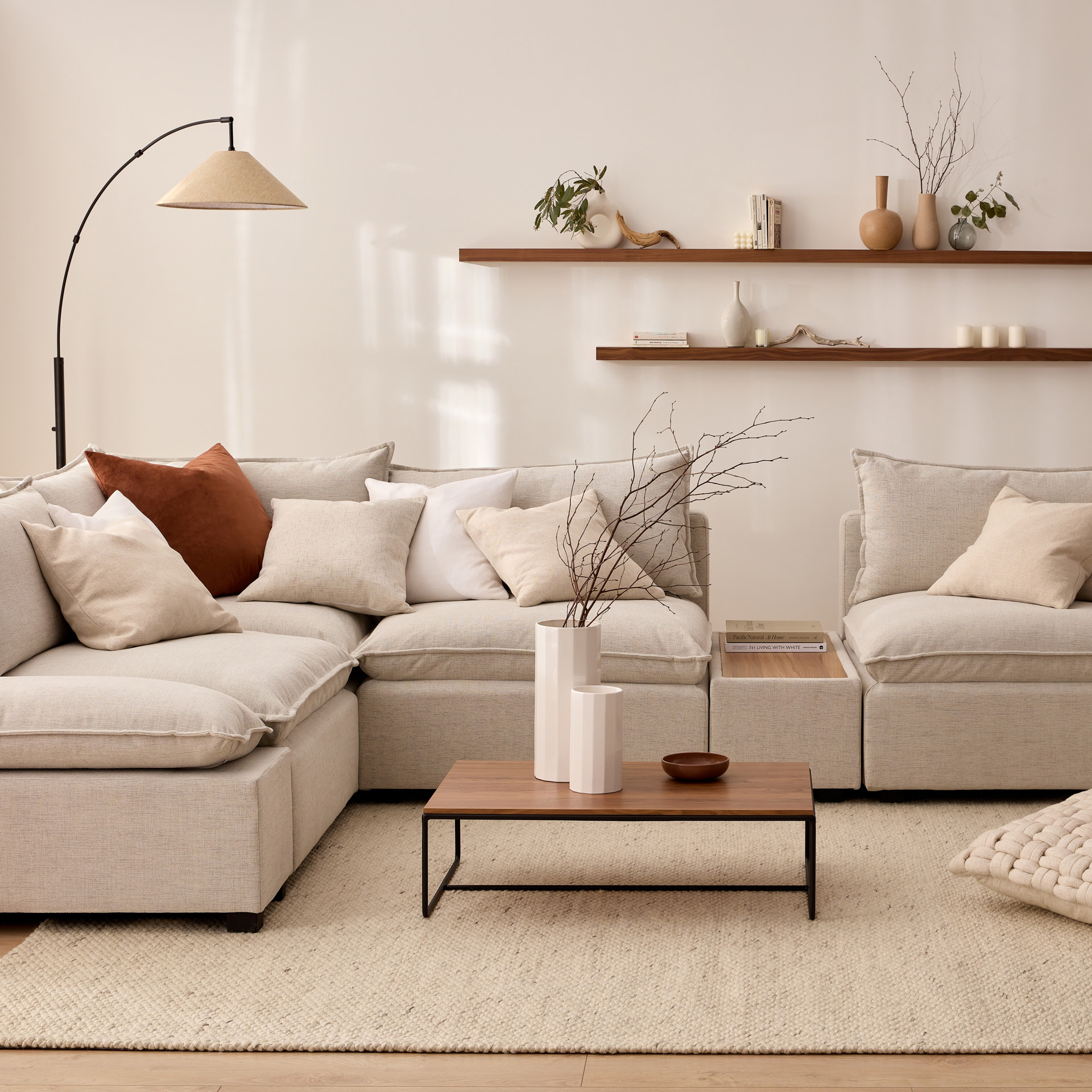 Sofa modulaire Marliss 5 pièces avec accoudoirs ajustables Primo ...