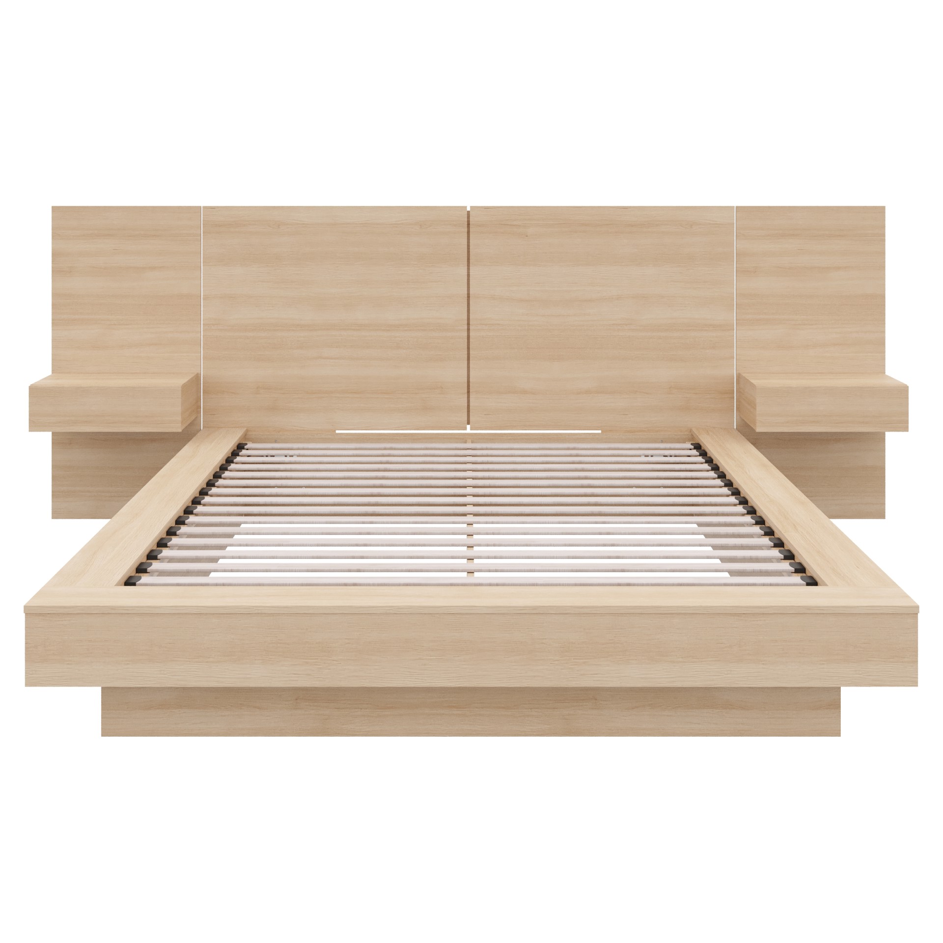 Base de lit Napa avec grande tête et tables de chevet intégrées - Grand ...