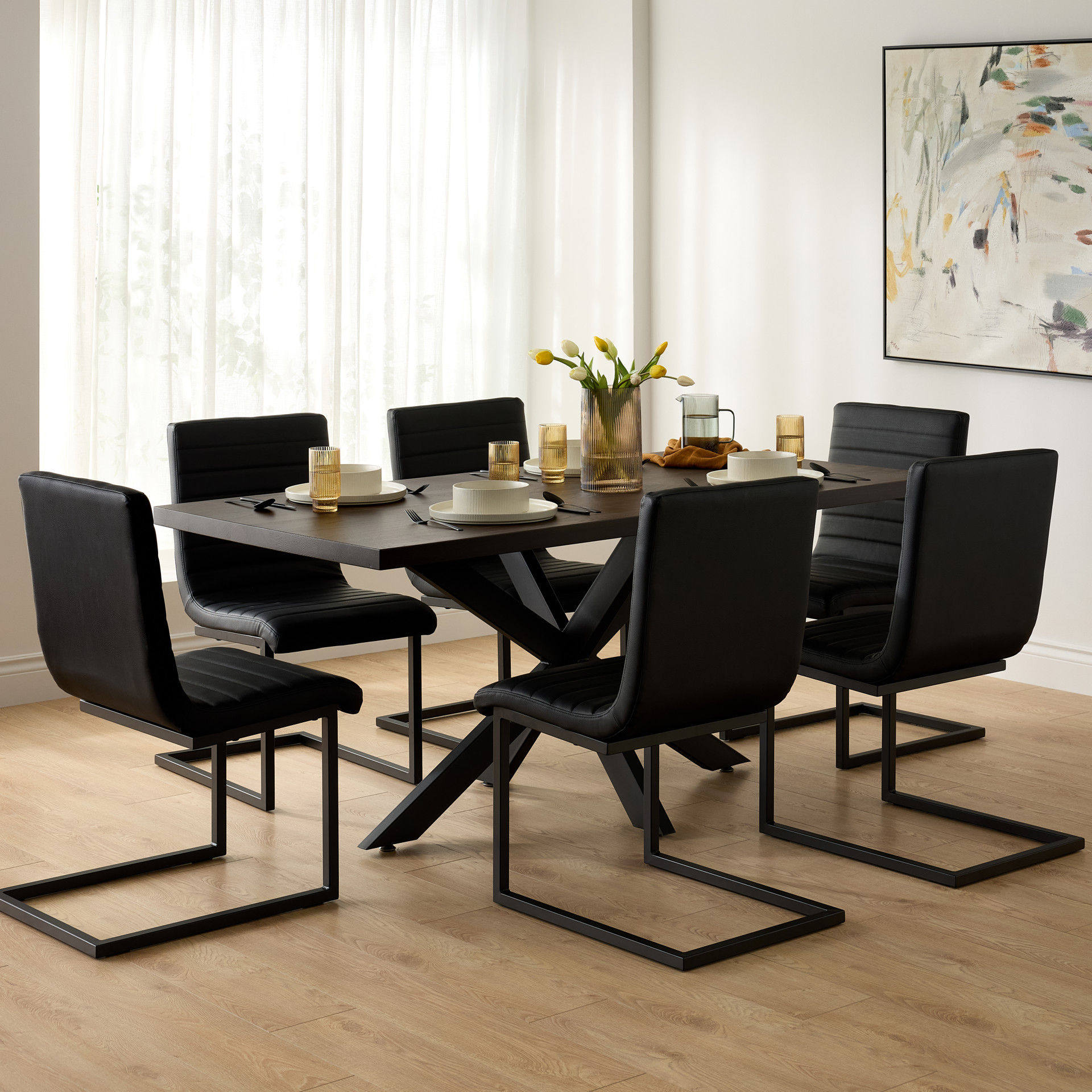 Lany 7-Piece Dining Room Set ELEVA *LANY/HD-8138-7MCX | Tanguay