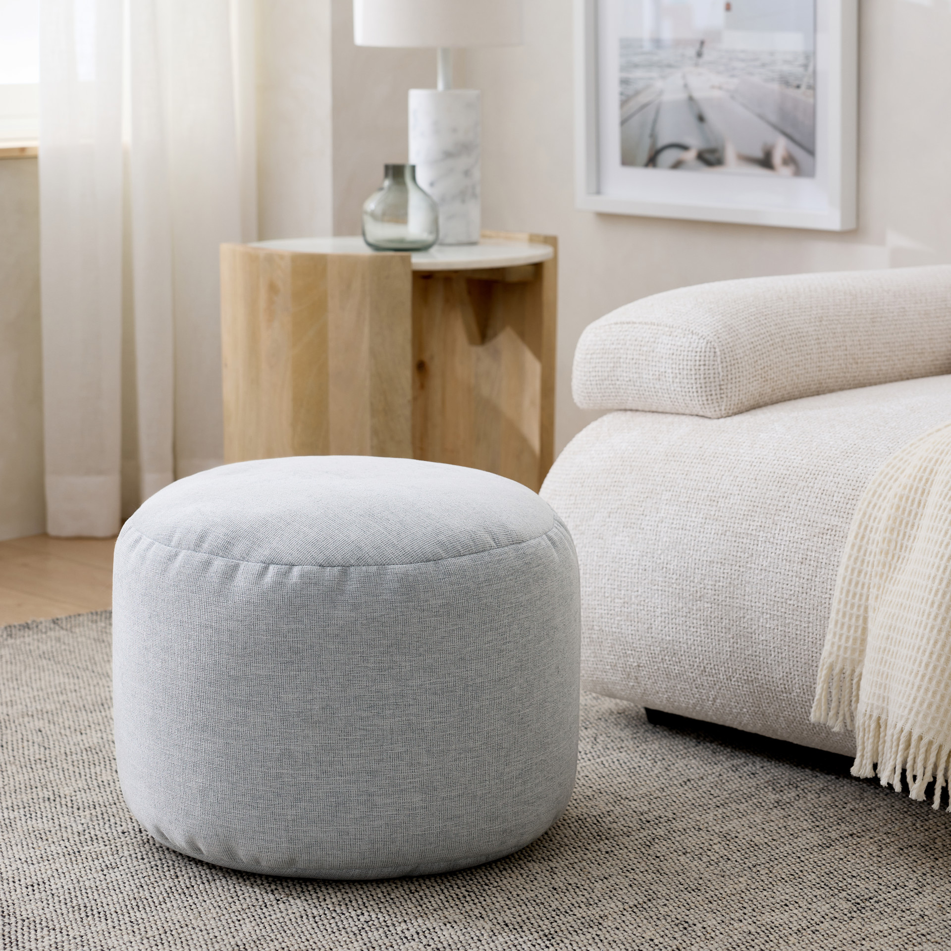 Pouf repose-pieds rond - Sereny Arico 2400101181 | Tanguay