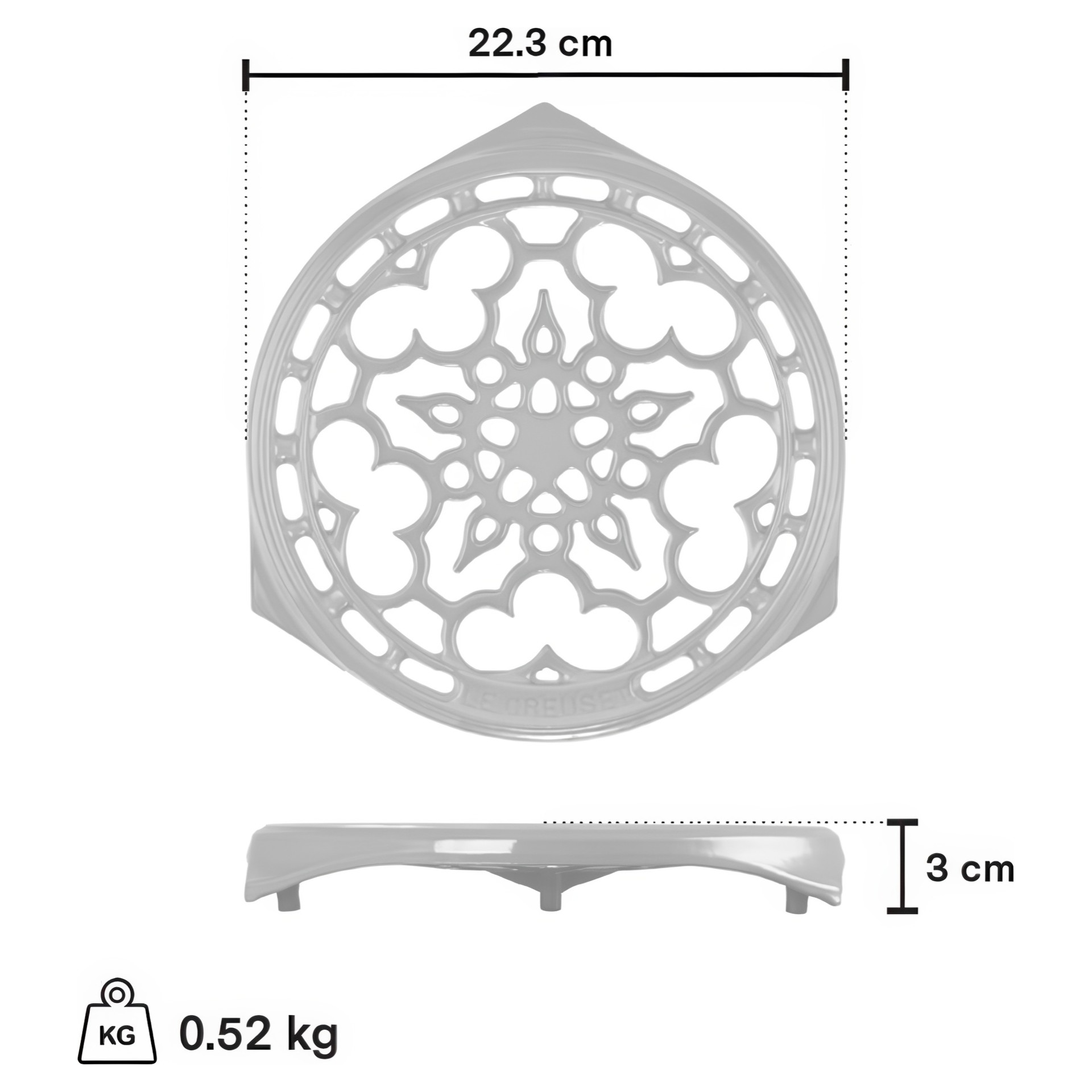 Sous-plat rond deluxe - 23 cm cerise Le Creuset 10006022060001 | Tanguay