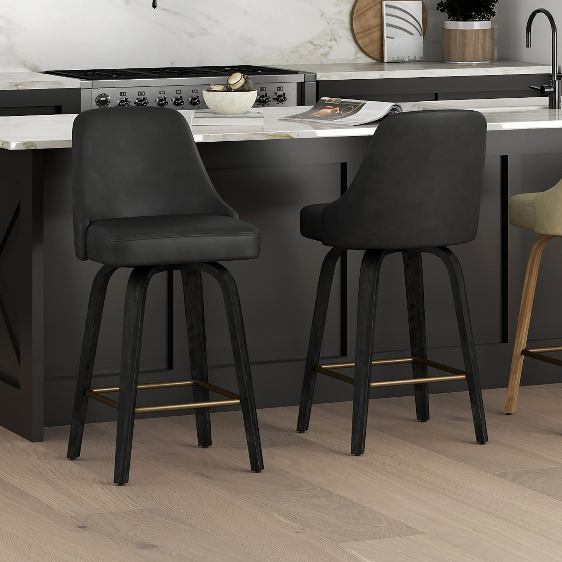 Ensemble de 2 tabourets de comptoir pivotants Worldwide 203-887CH | Tanguay