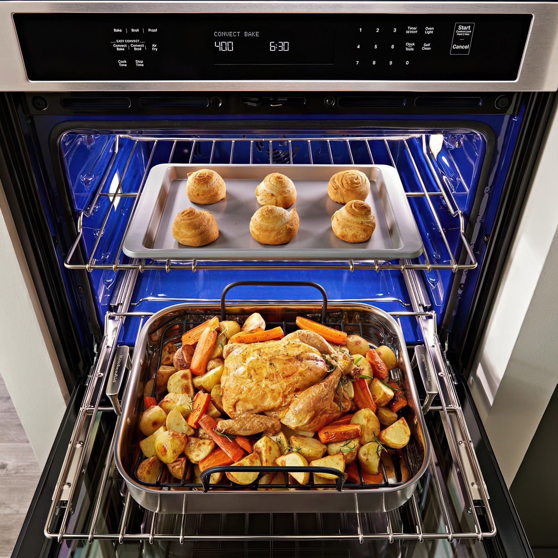 30"Double Convection Wall Oven with Air Fry KitchenAid KOED530PPS | Tanguay