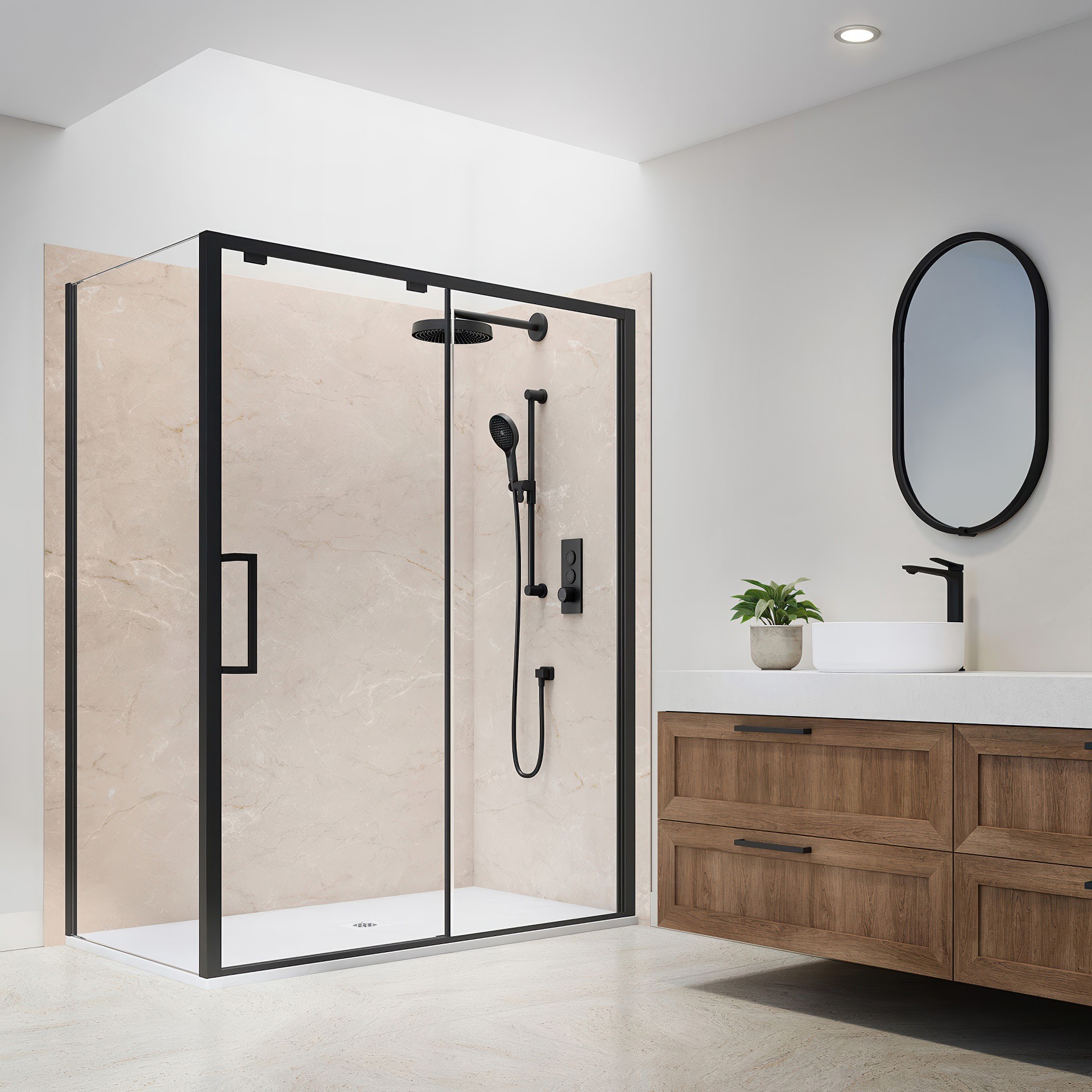 Ensemble de murs de douche 3 panneaux 32x60x32 pour installation en ...